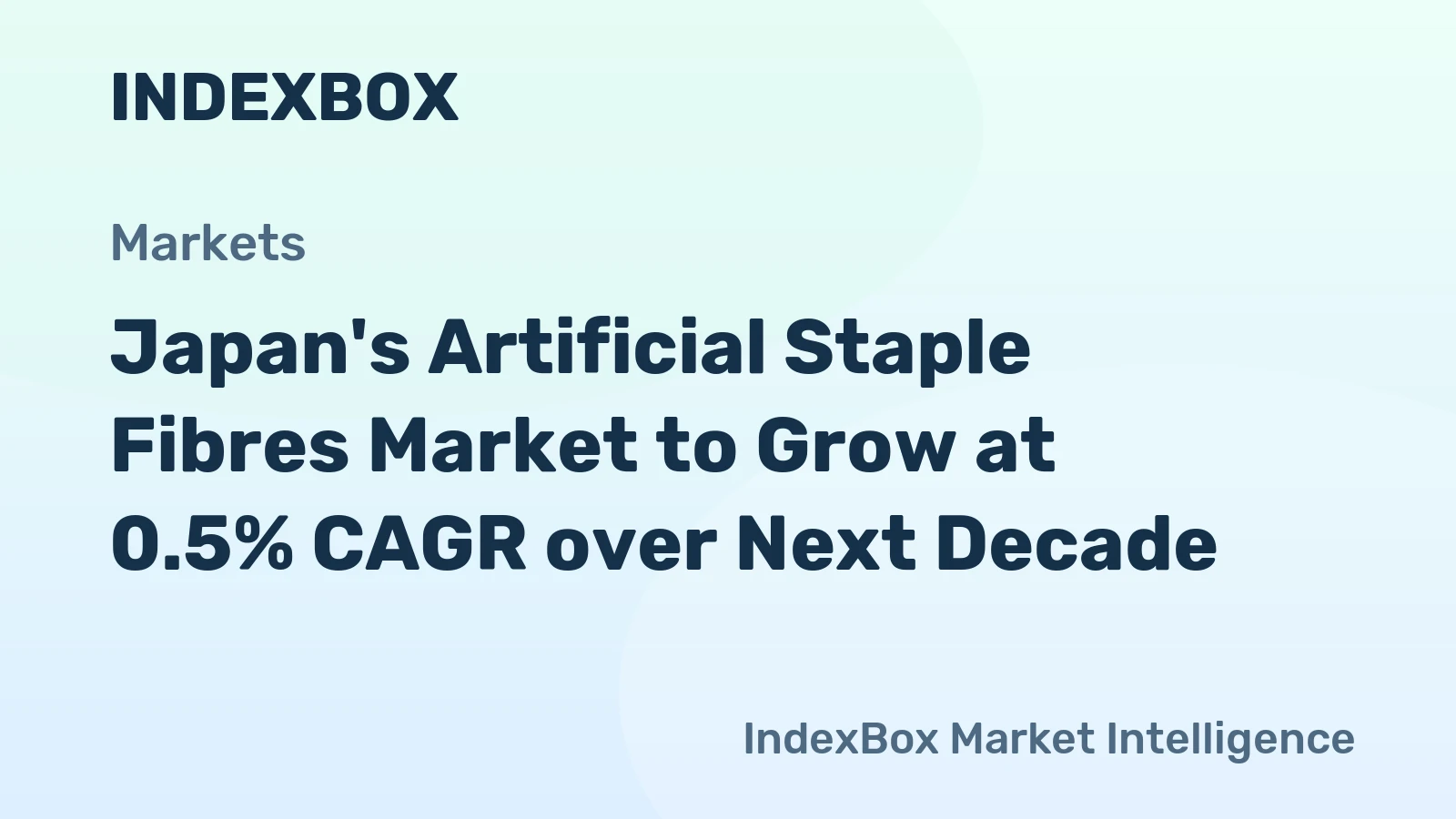 Japan's Artificial Staple Fibres Market to Grow at 0.5% CAGR over Next Decade