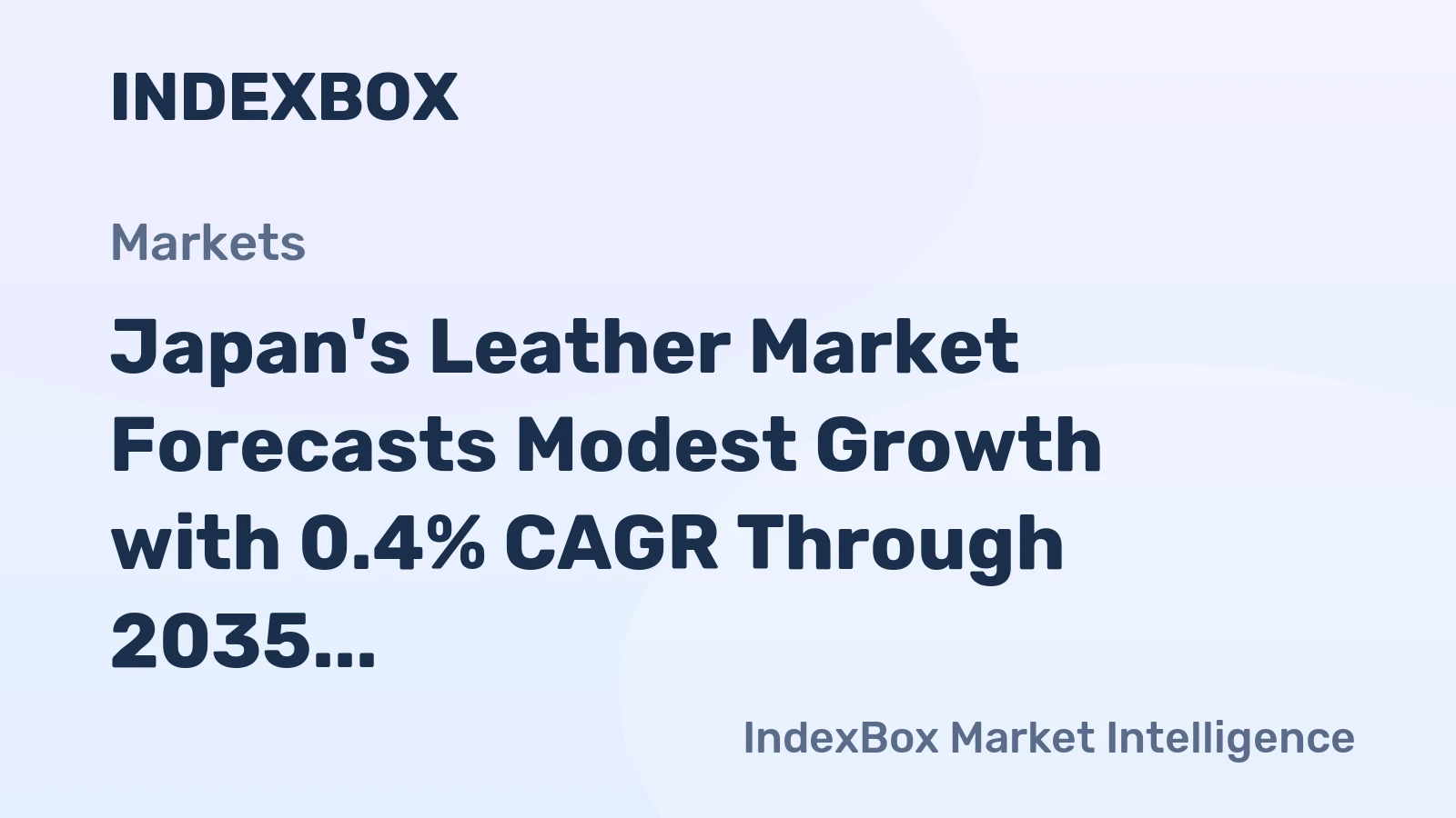 Japan's Leather Market Forecasts Modest Growth with 0.4% CAGR Through 2035