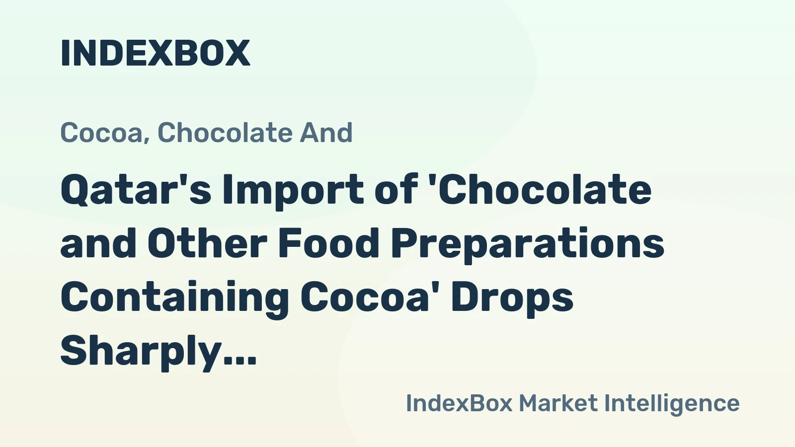 Qatar's Import of 'Chocolate and Other Food Preparations Containing Cocoa' Drops Sharply to $20 Million in 2024