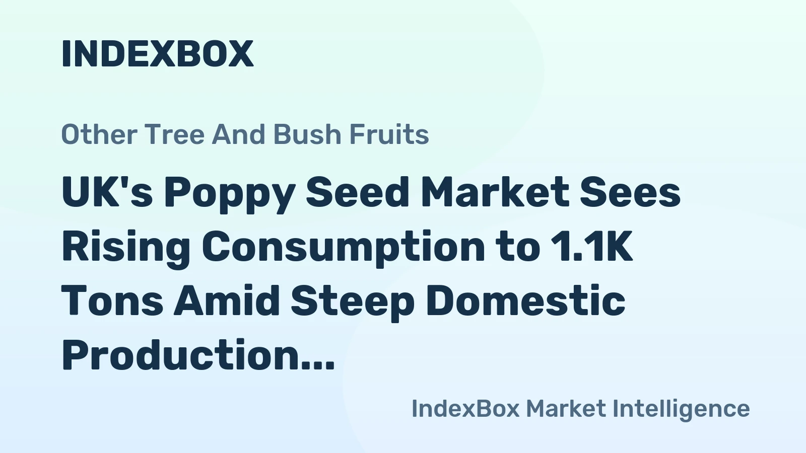 UK's Poppy Seed Market Sees Rising Consumption to 1.1K Tons Amid Steep Domestic Production Decline