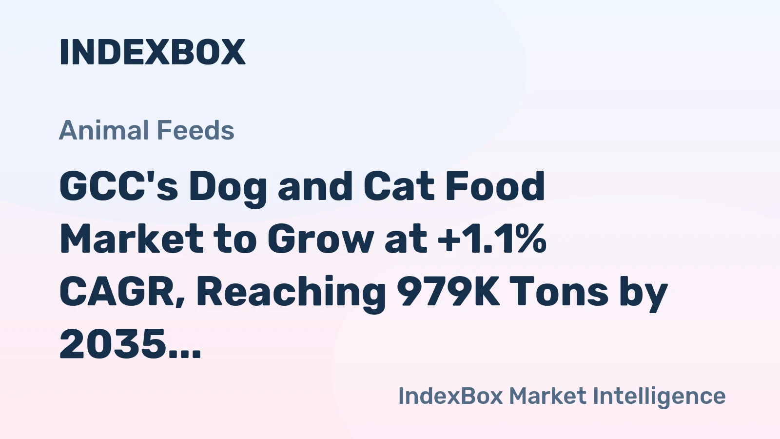 GCC's Dog and Cat Food Market to Grow at +1.1% CAGR, Reaching 979K Tons by 2035