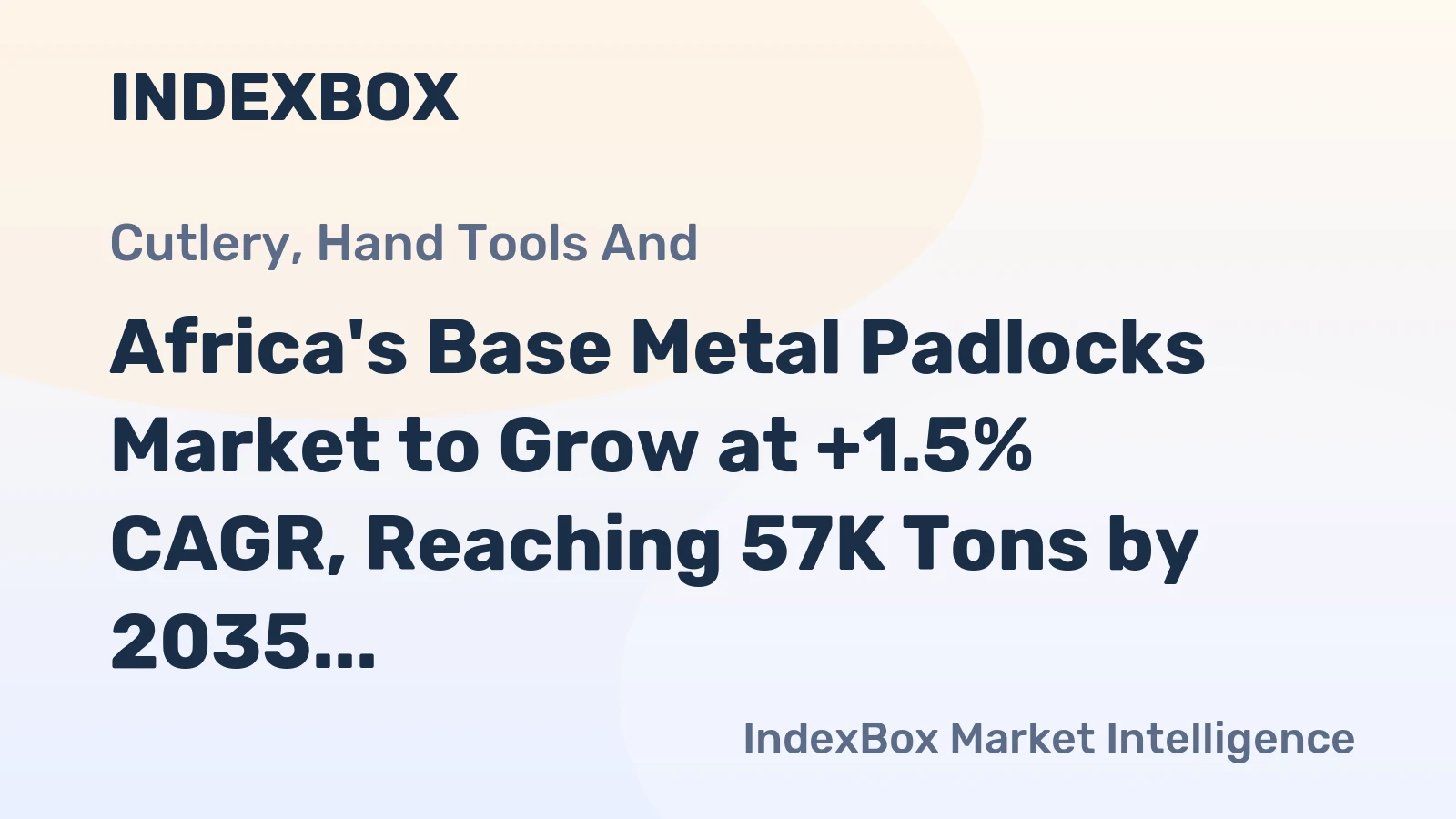 Africa's Base Metal Padlocks Market to Grow at +1.5% CAGR, Reaching 57K Tons by 2035
