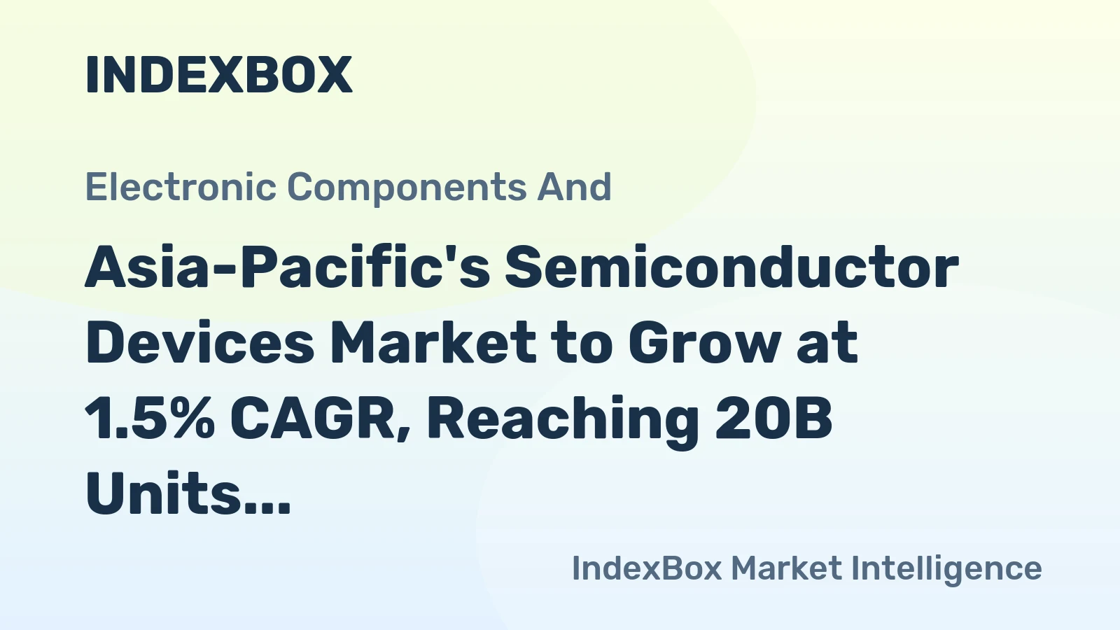 Asia-Pacific's Semiconductor Devices Market to Grow at 1.5% CAGR, Reaching 20B Units by 2035