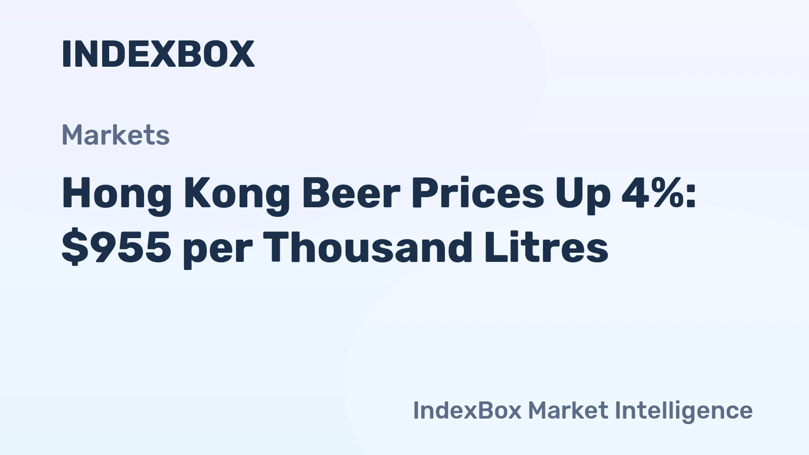 Hong Kong Beer Prices Up 4%: $955 per Thousand Litres