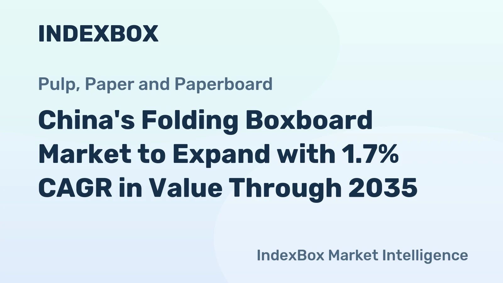 China's Folding Boxboard Market to Expand with 1.7% CAGR in Value Through 2035