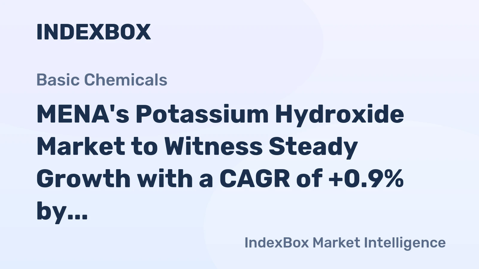 MENA's Potassium Hydroxide Market to Witness Steady Growth with a CAGR of +0.9% by 2035