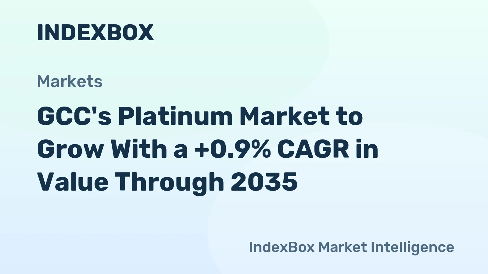 GCC's Platinum Market to Grow With a +0.9% CAGR in Value Through 2035