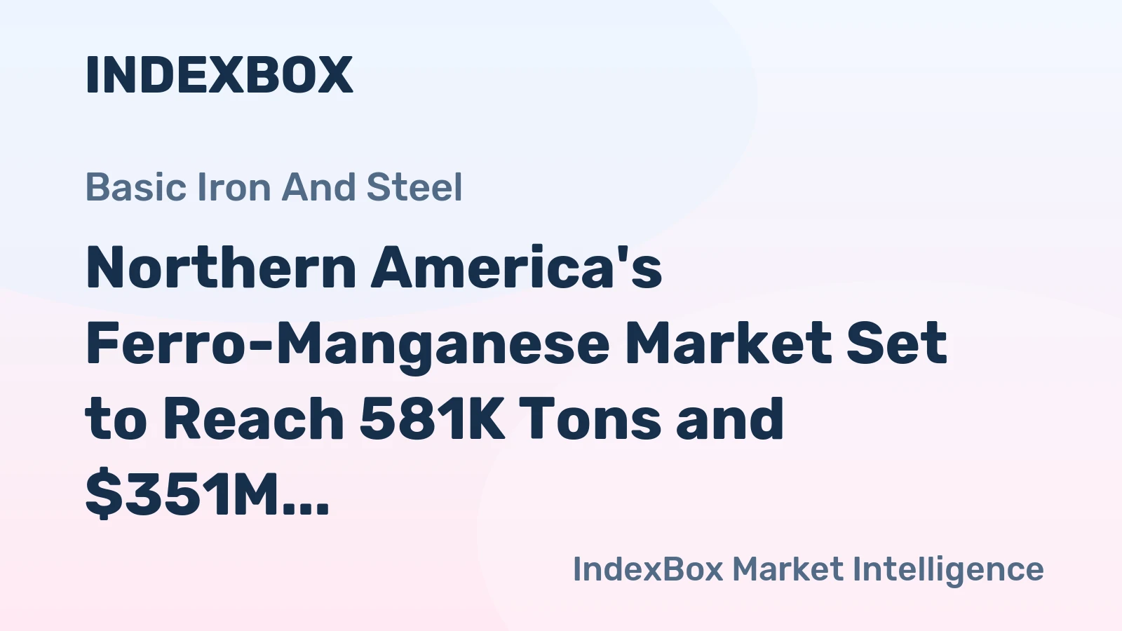 Northern America's Ferro-Manganese Market Set to Reach 581K Tons and $351M by 2035