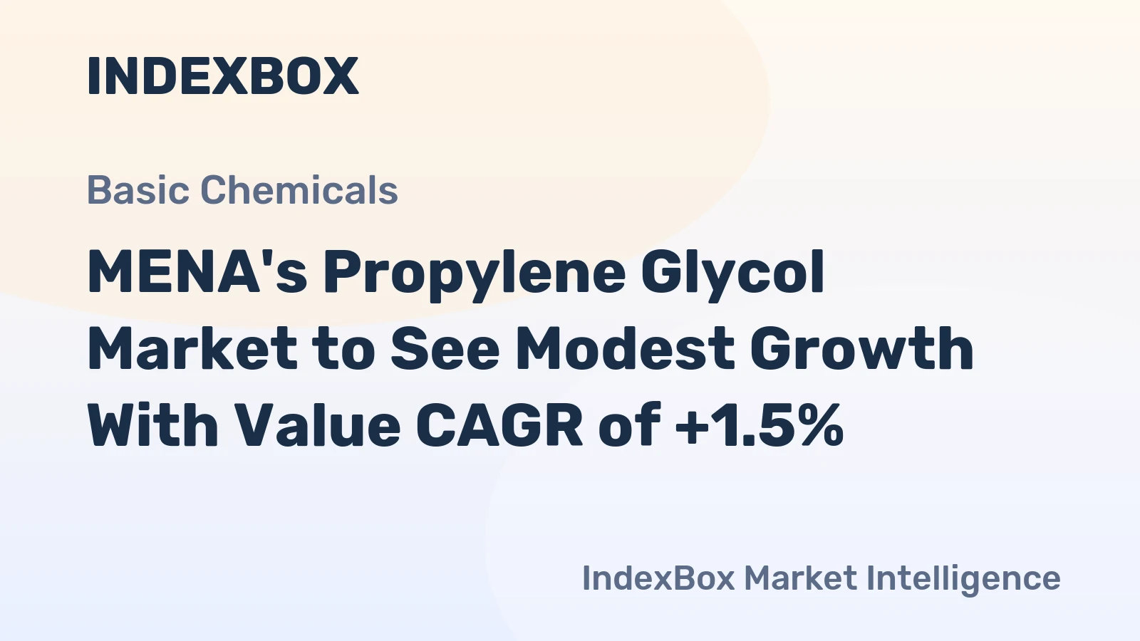 MENA's Propylene Glycol Market to See Modest Growth With Value CAGR of +1.5%