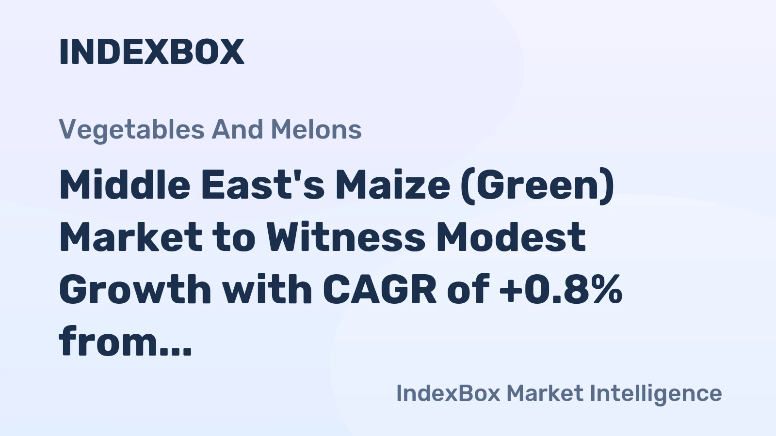 Middle East's Maize (Green) Market to Witness Modest Growth with CAGR of +0.8% from 2024 to 2035