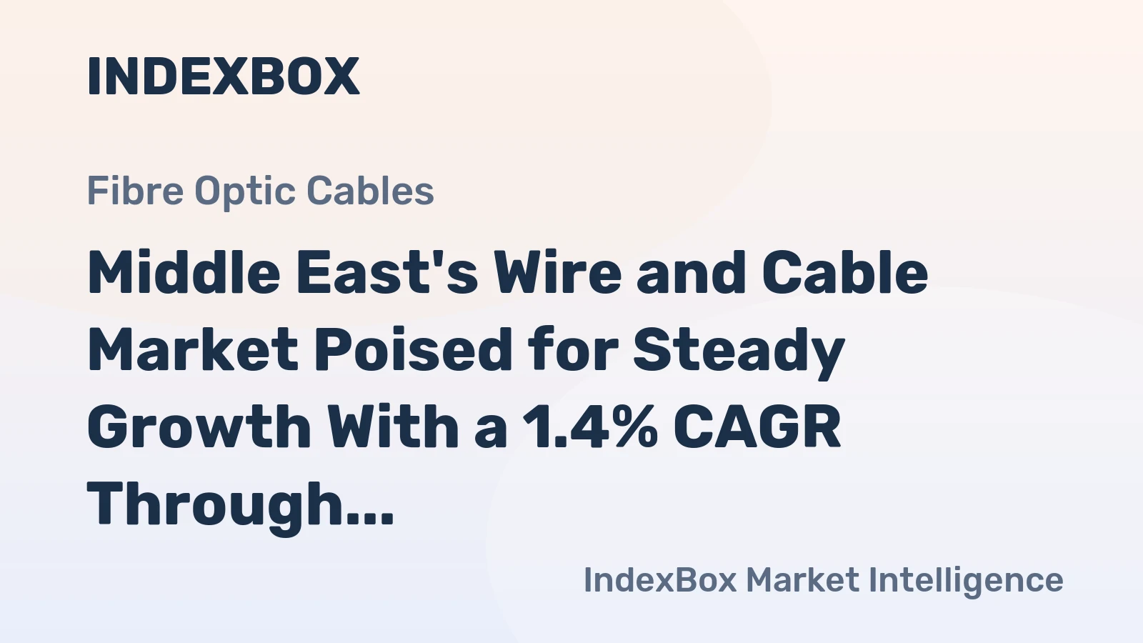 Middle East's Wire and Cable Market Poised for Steady Growth With a 1.4% CAGR Through 2035