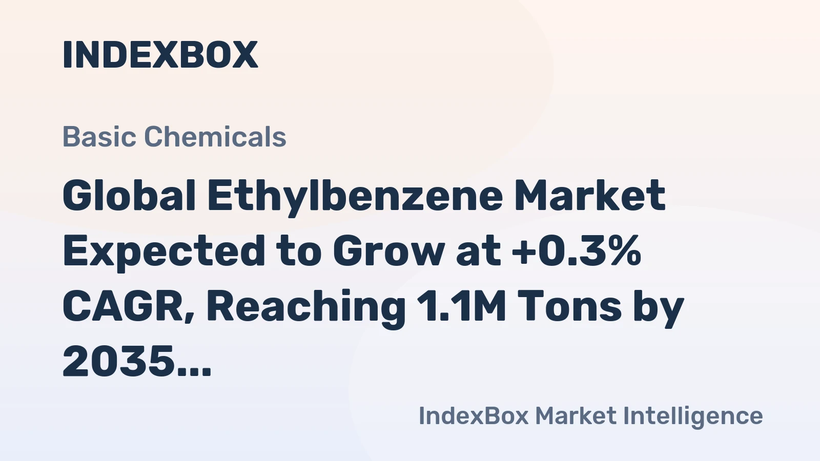 Global Ethylbenzene Market Expected to Grow at +0.3% CAGR, Reaching 1.1M Tons by 2035