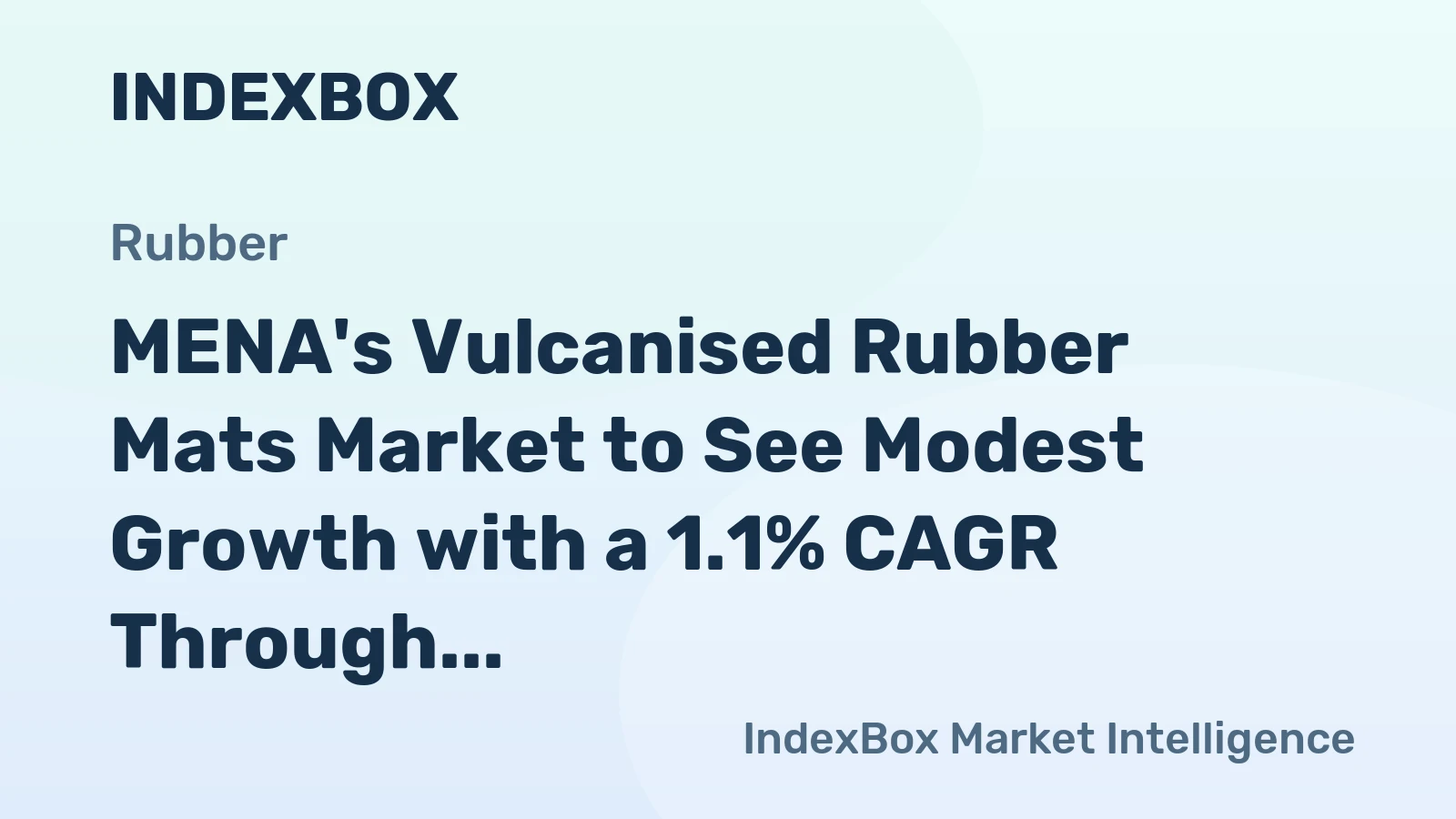 MENA's Vulcanised Rubber Mats Market to See Modest Growth with a 1.1% CAGR Through 2035