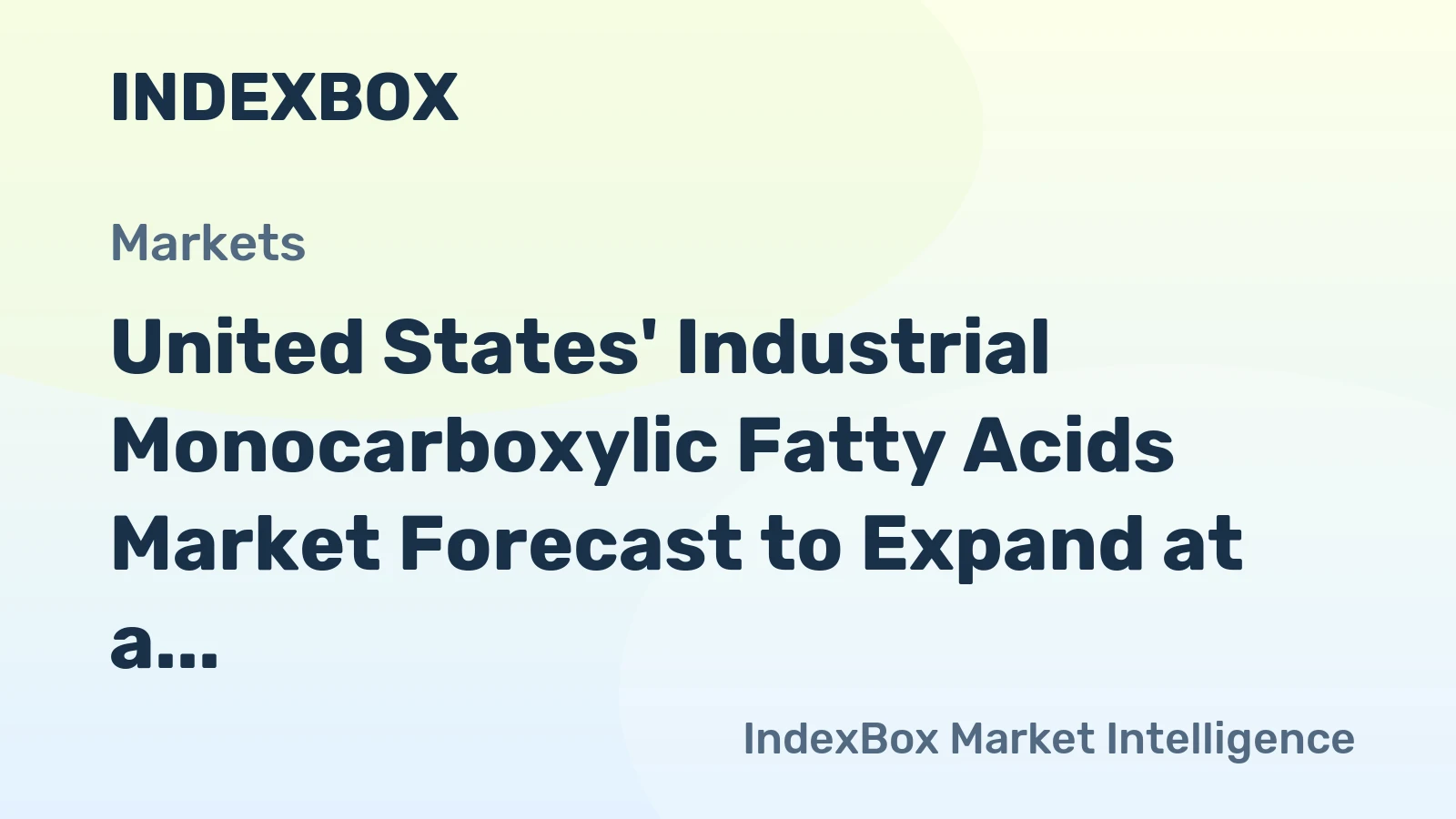 United States' Industrial Monocarboxylic Fatty Acids Market Forecast to Expand at a Sluggish 0.5% CAGR