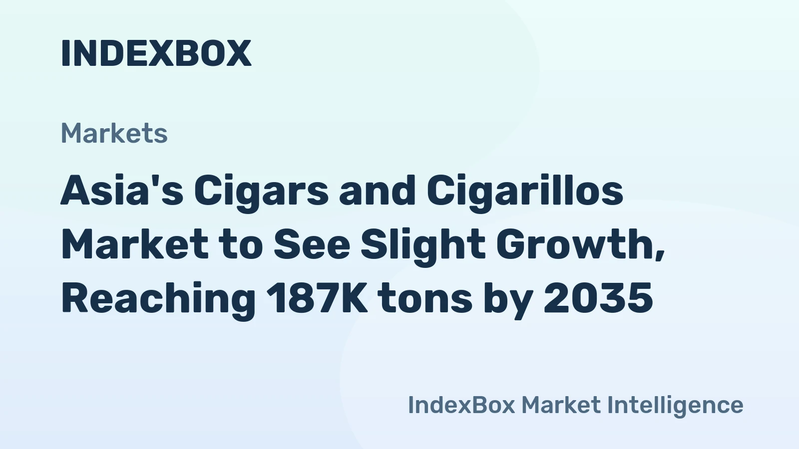 Asia's Cigars and Cigarillos Market to See Slight Growth, Reaching 187K tons by 2035