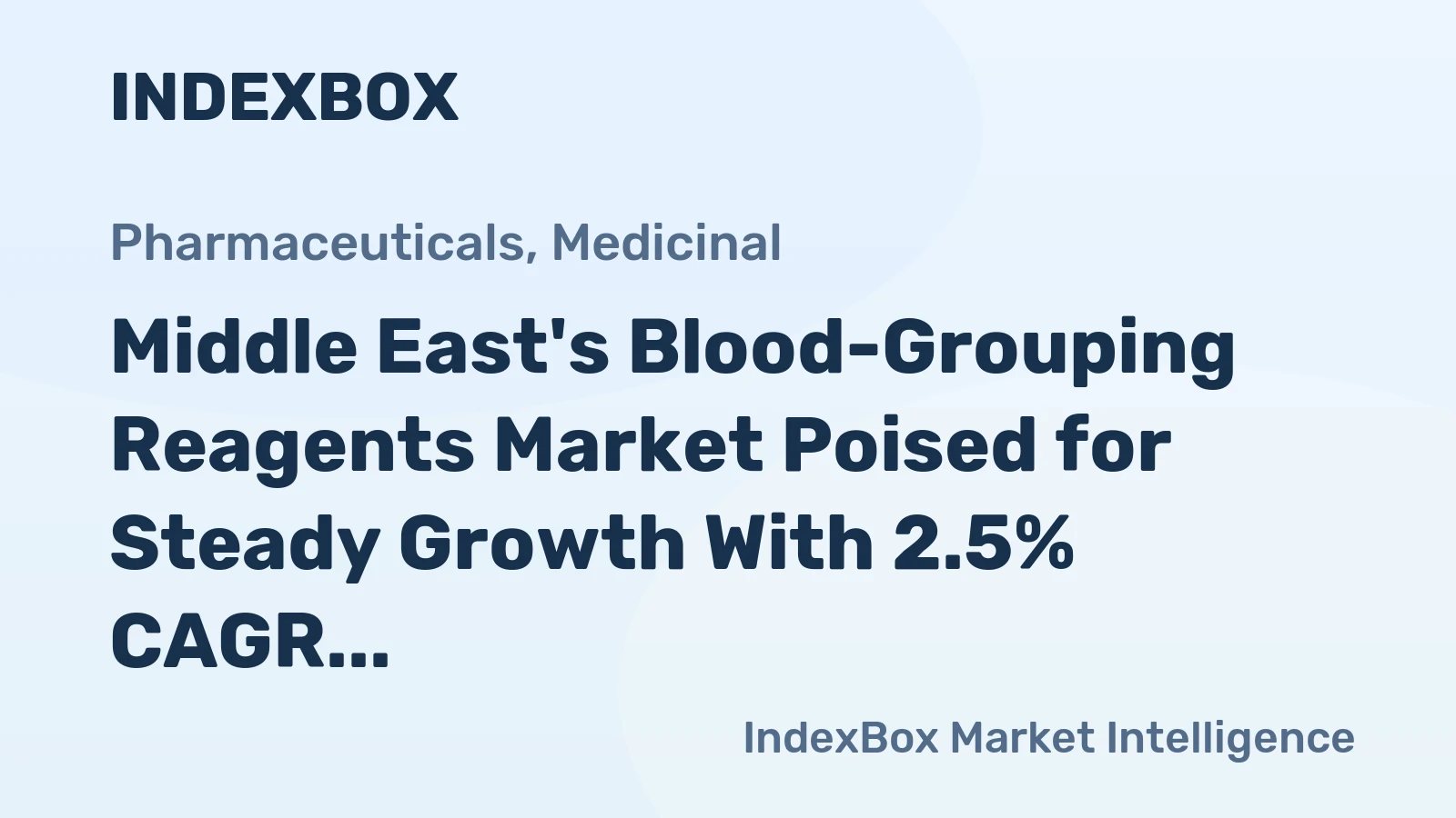 Middle East's Blood-Grouping Reagents Market Poised for Steady Growth With 2.5% CAGR in Value