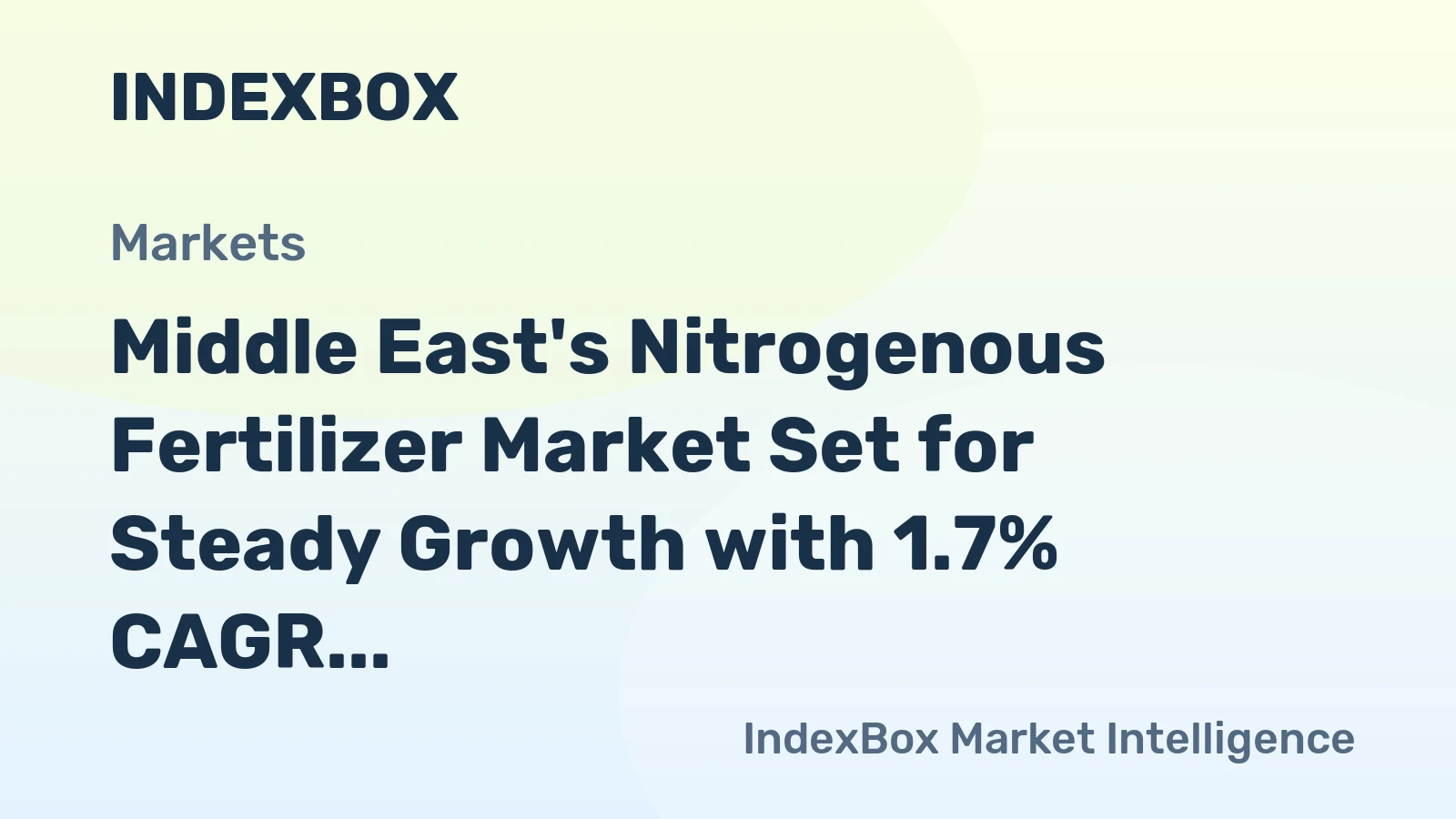 Middle East's Nitrogenous Fertilizer Market Set for Steady Growth with 1.7% CAGR Through 2035