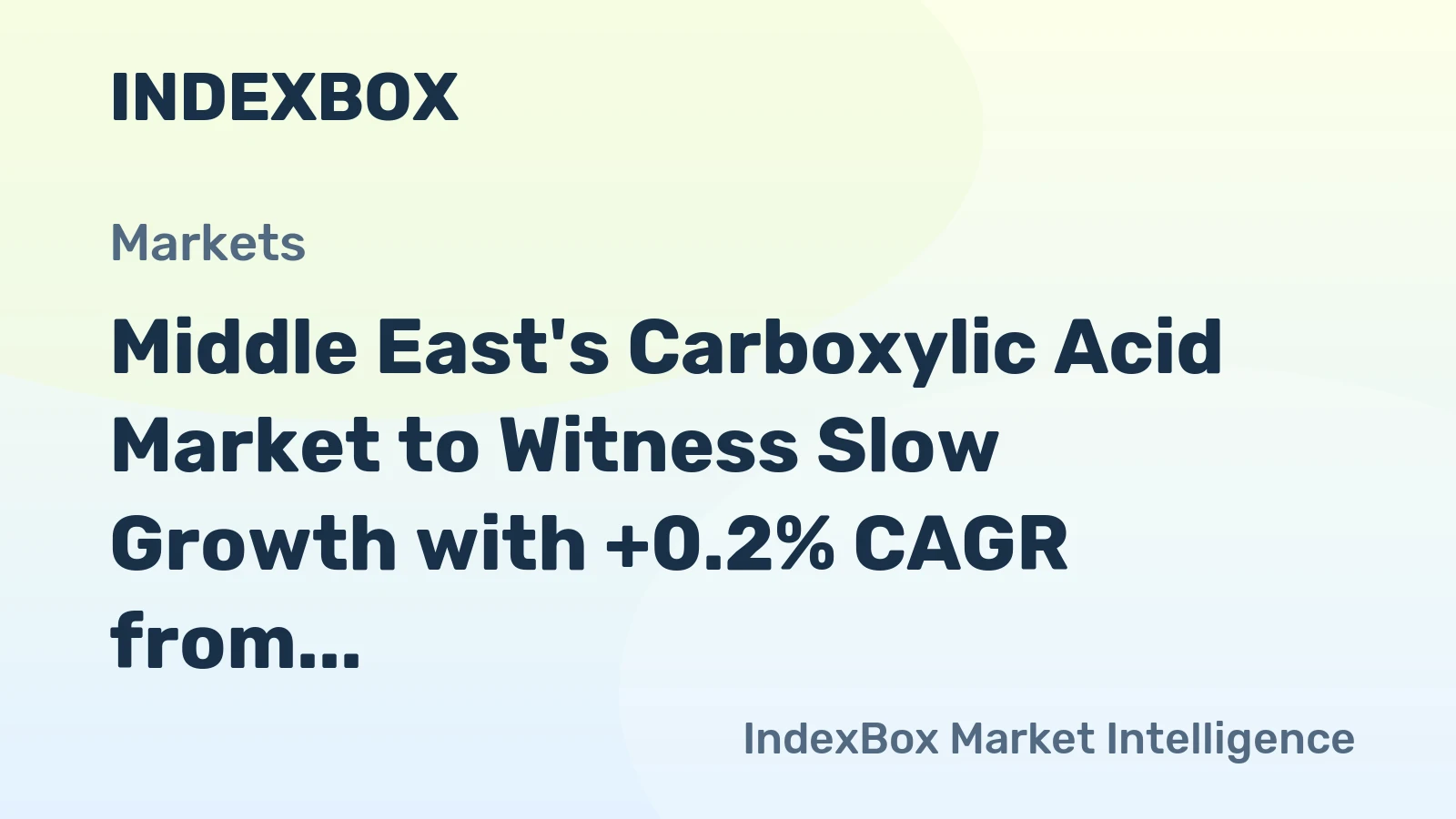 Middle East's Carboxylic Acid Market to Witness Slow Growth with +0.2% CAGR from 2024 to 2035