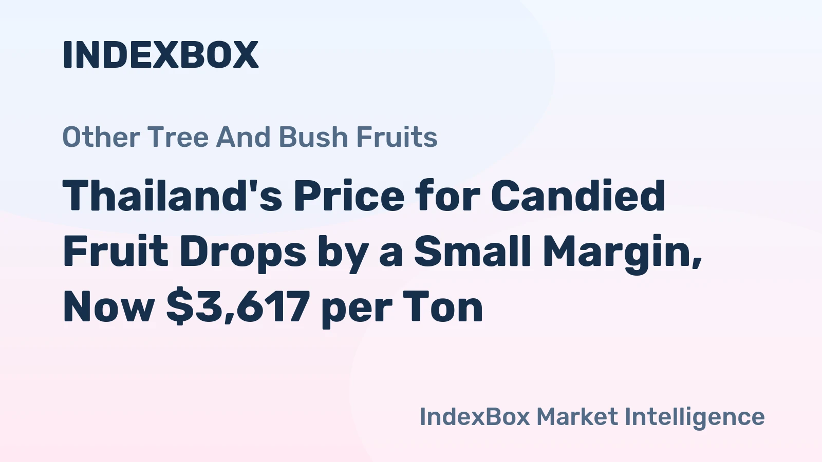 Thailand's Price for Candied Fruit Drops by a Small Margin, Now $3,617 per Ton