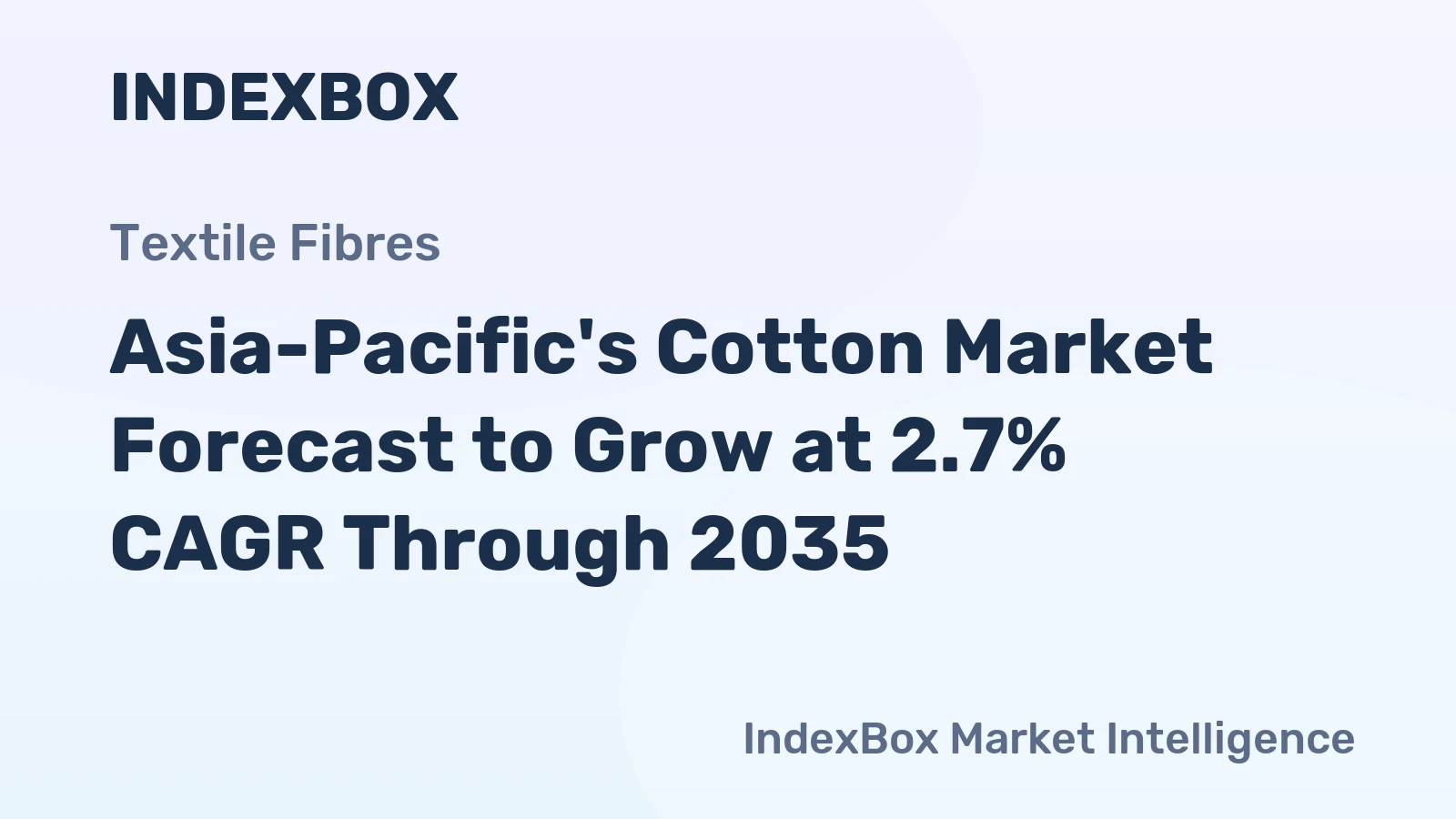 Asia-Pacific's Cotton Market Forecast to Grow at 2.7% CAGR Through 2035