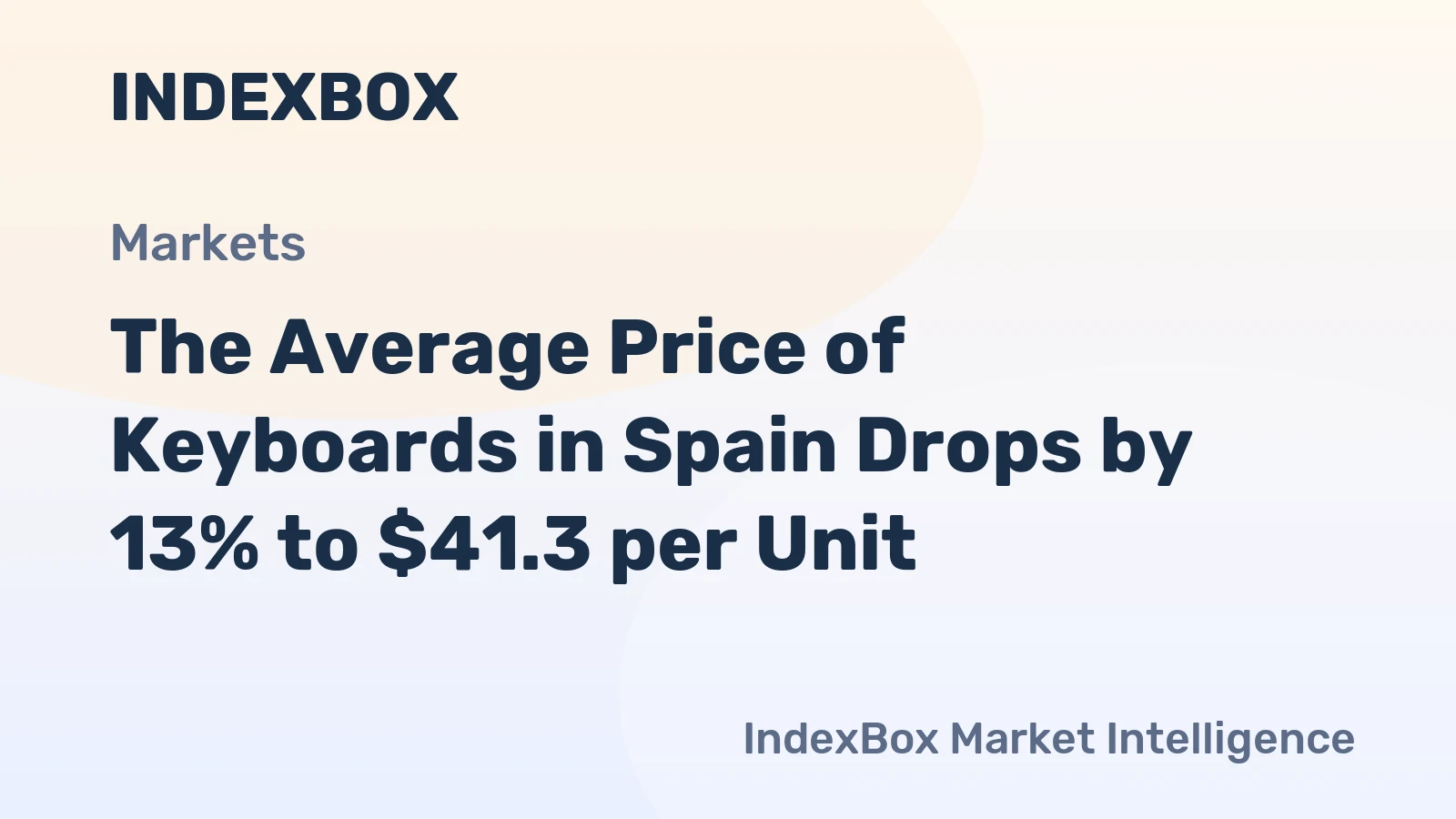 The Average Price of Keyboards in Spain Drops by 13% to $41.3 per Unit