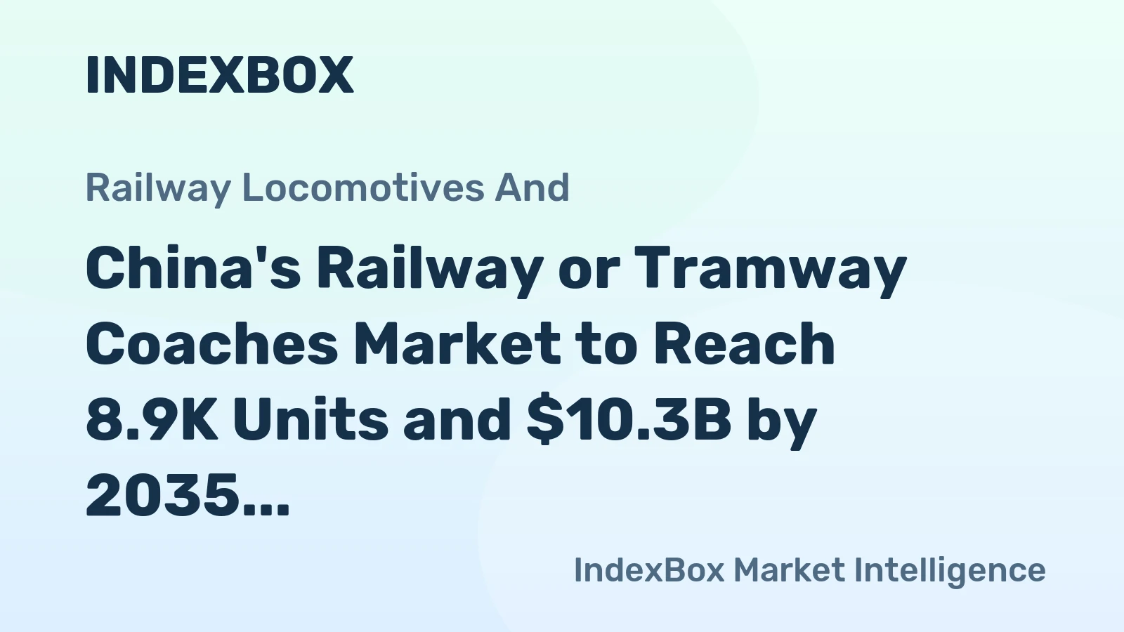 China's Railway or Tramway Coaches Market to Reach 8.9K Units and $10.3B by 2035, Driven by Increasing Demand