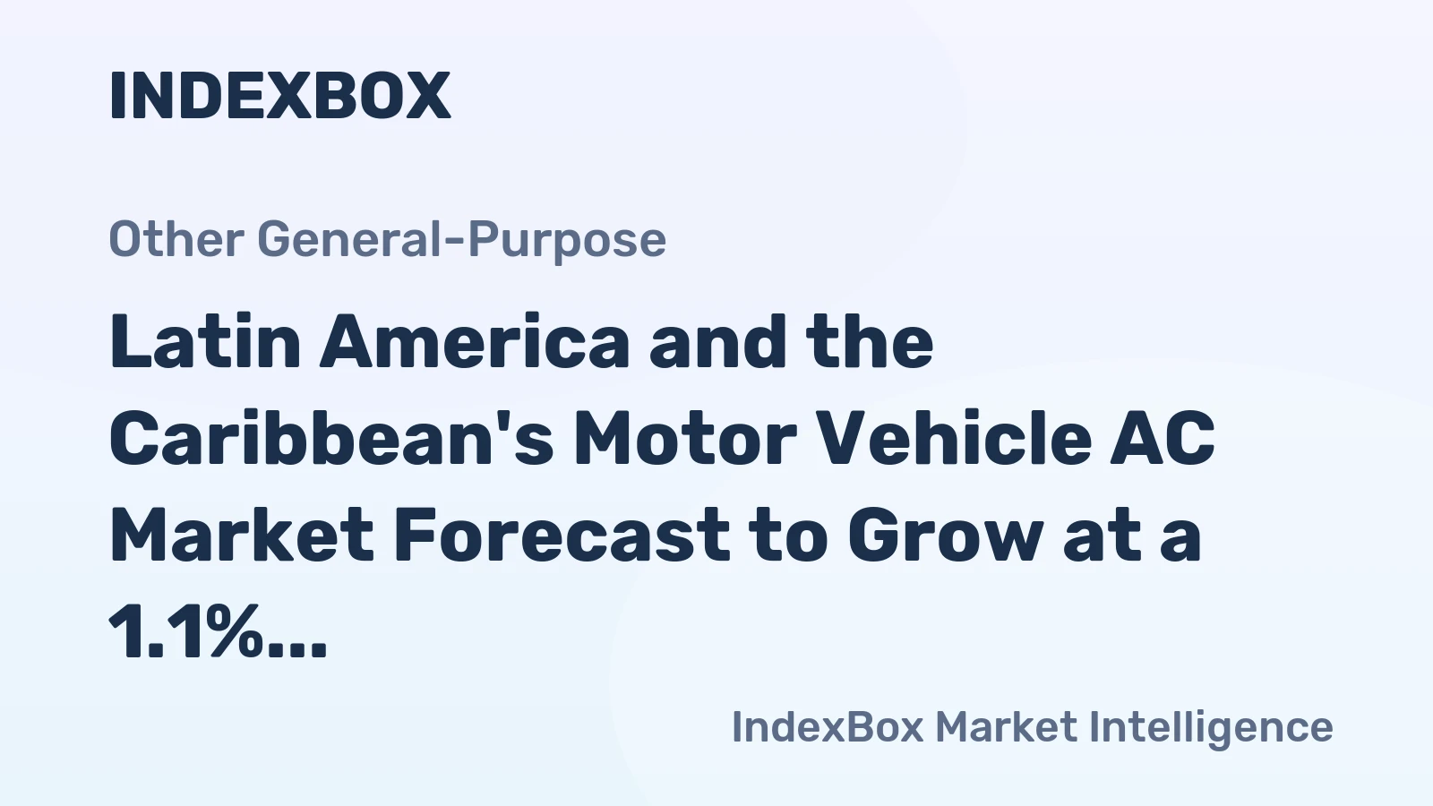 Latin America and the Caribbean's Motor Vehicle AC Market Forecast to Grow at a 1.1% CAGR Through 2035