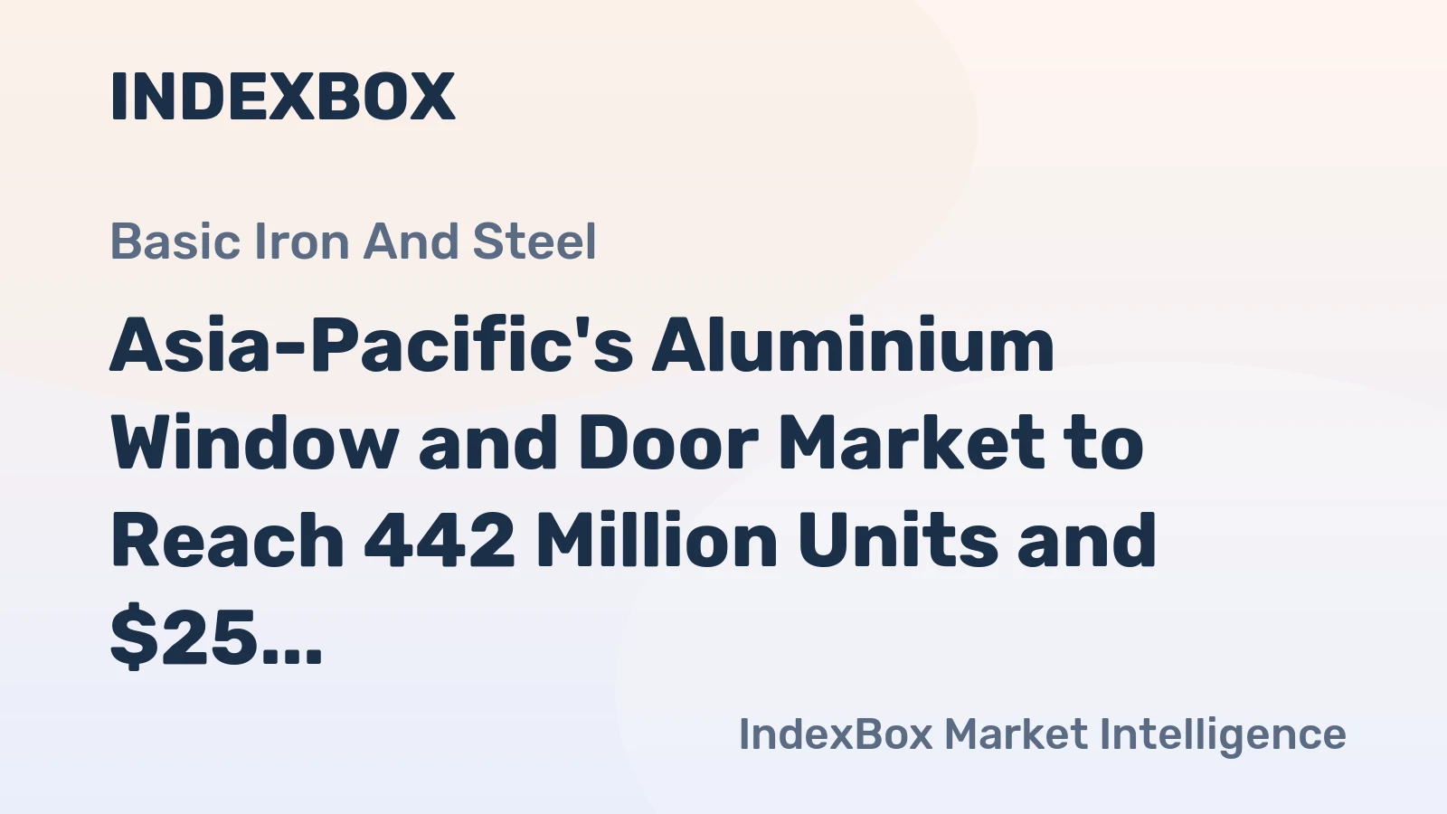 Asia-Pacific's Aluminium Window and Door Market to Reach 442 Million Units and $25 Billion by 2035