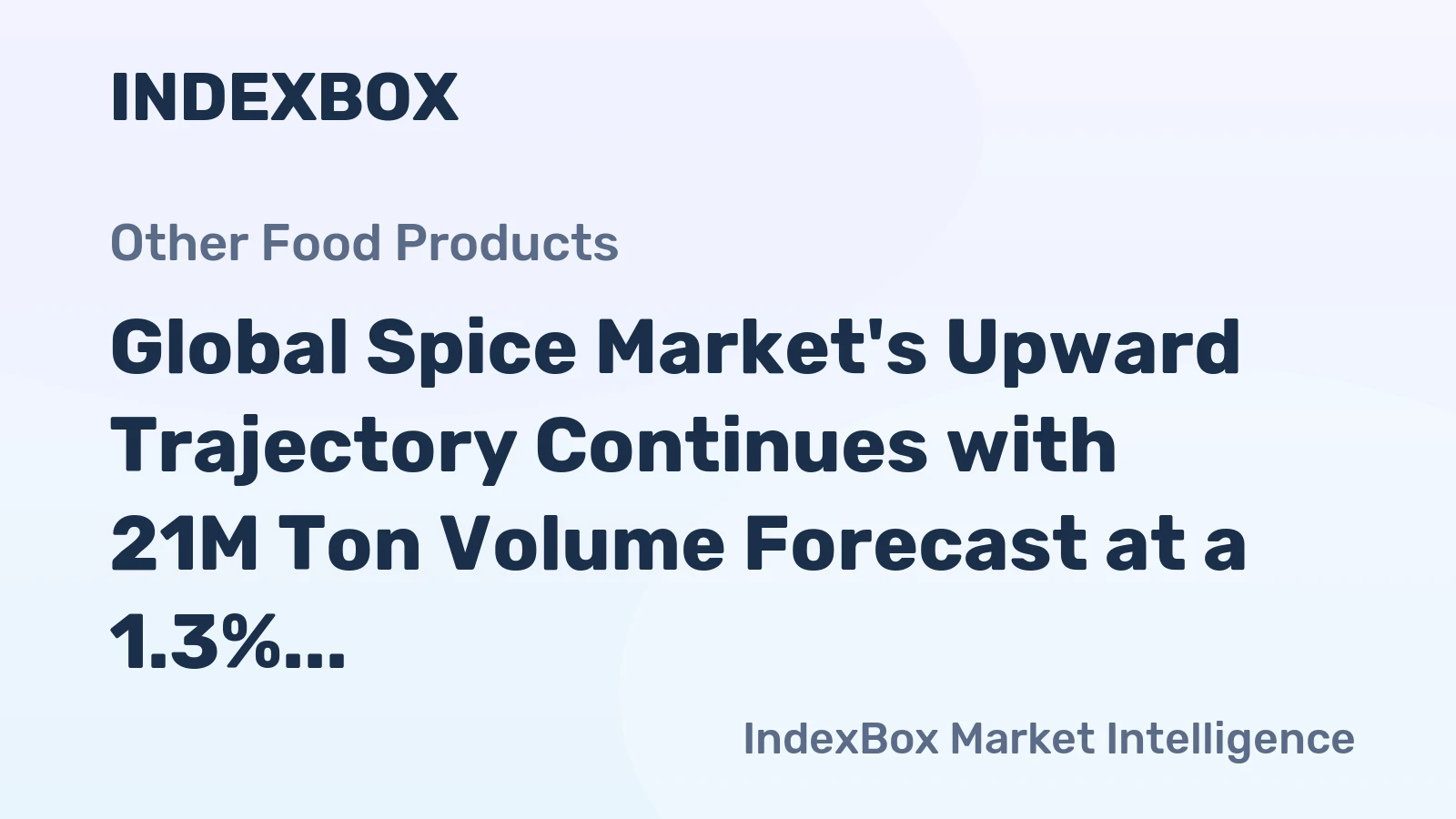Global Spice Market's Upward Trajectory Continues with 21M Ton Volume Forecast at a 1.3% CAGR