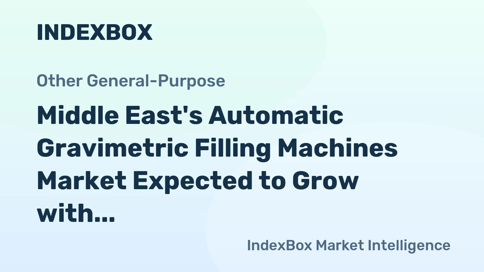Middle East's Automatic Gravimetric Filling Machines Market Expected to Grow with CAGR of +1.7% from 2024 to 2035