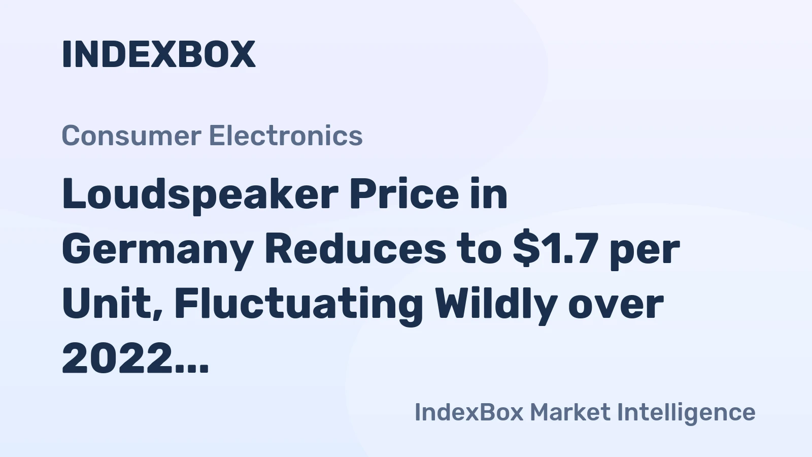 Loudspeaker Price in Germany Reduces to $1.7 per Unit, Fluctuating Wildly over 2022