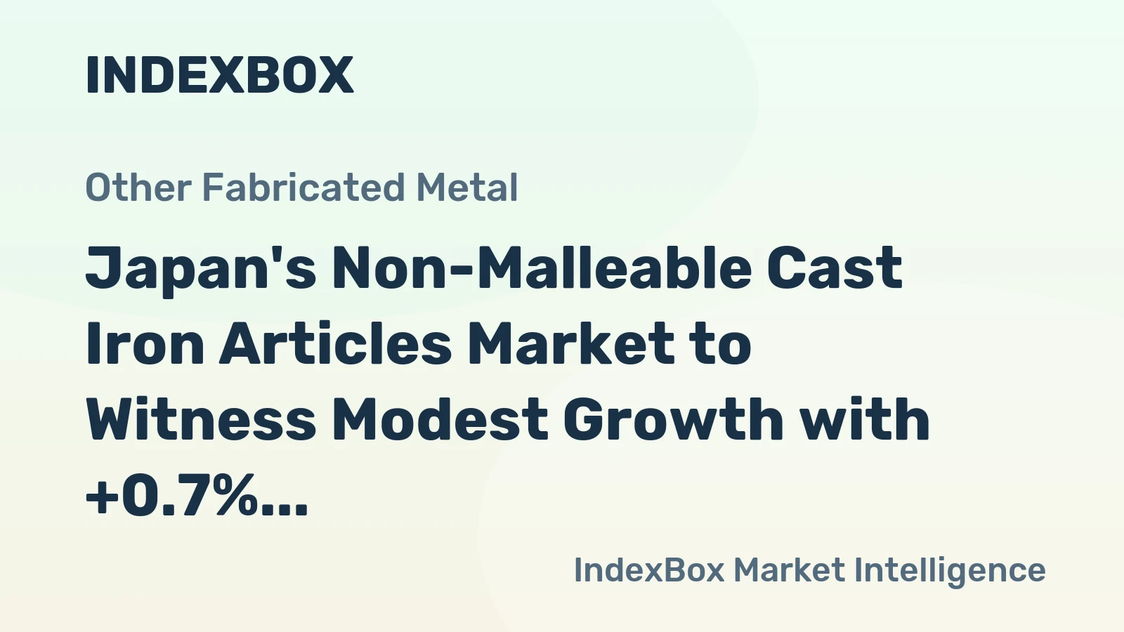 Japan's Non-Malleable Cast Iron Articles Market to Witness Modest Growth with +0.7% CAGR from 2024 to 2035