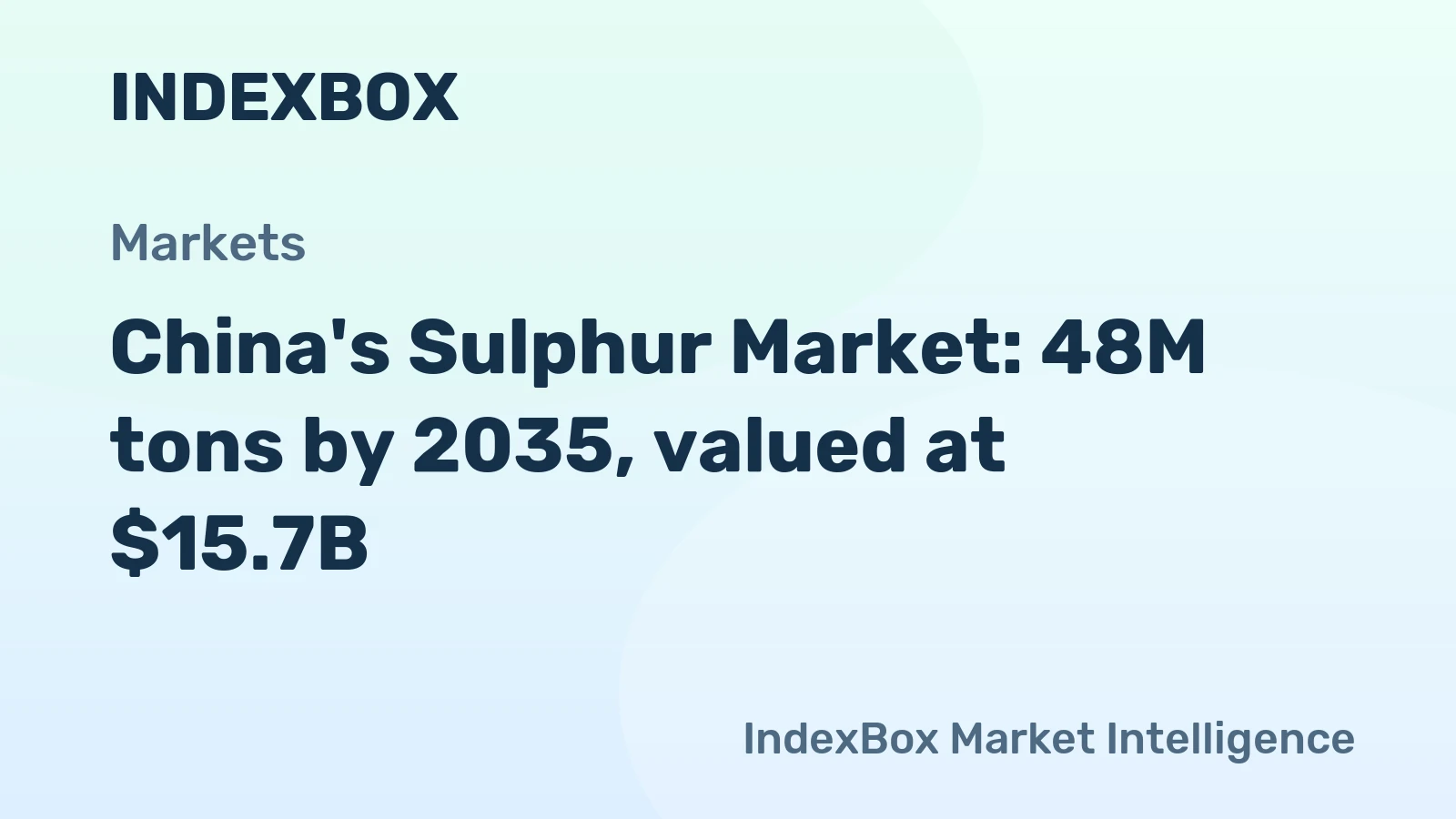 China's Sulphur Market: 48M tons by 2035, valued at $15.7B