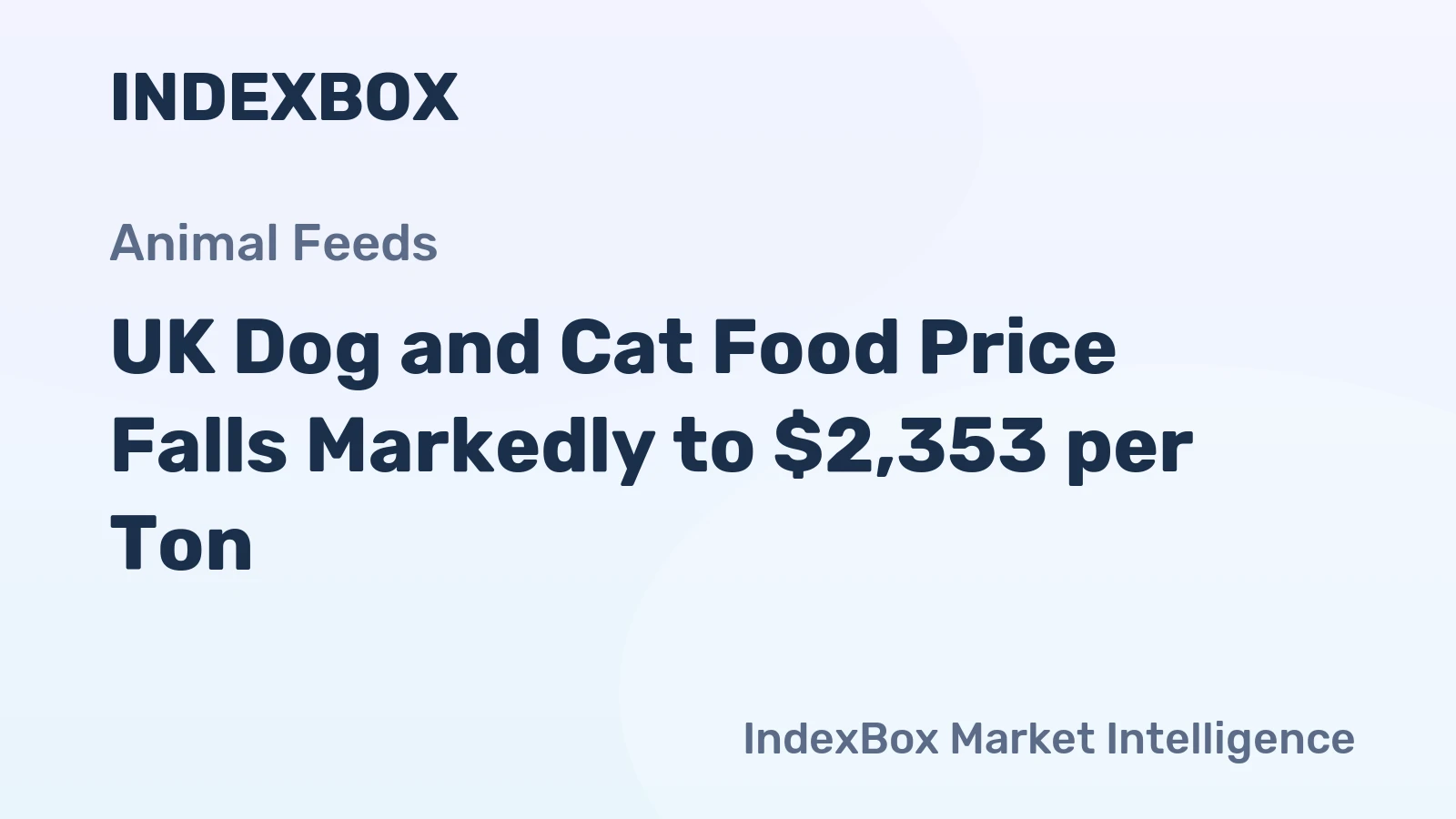 UK Dog and Cat Food Price Falls Markedly to $2,353 per Ton
