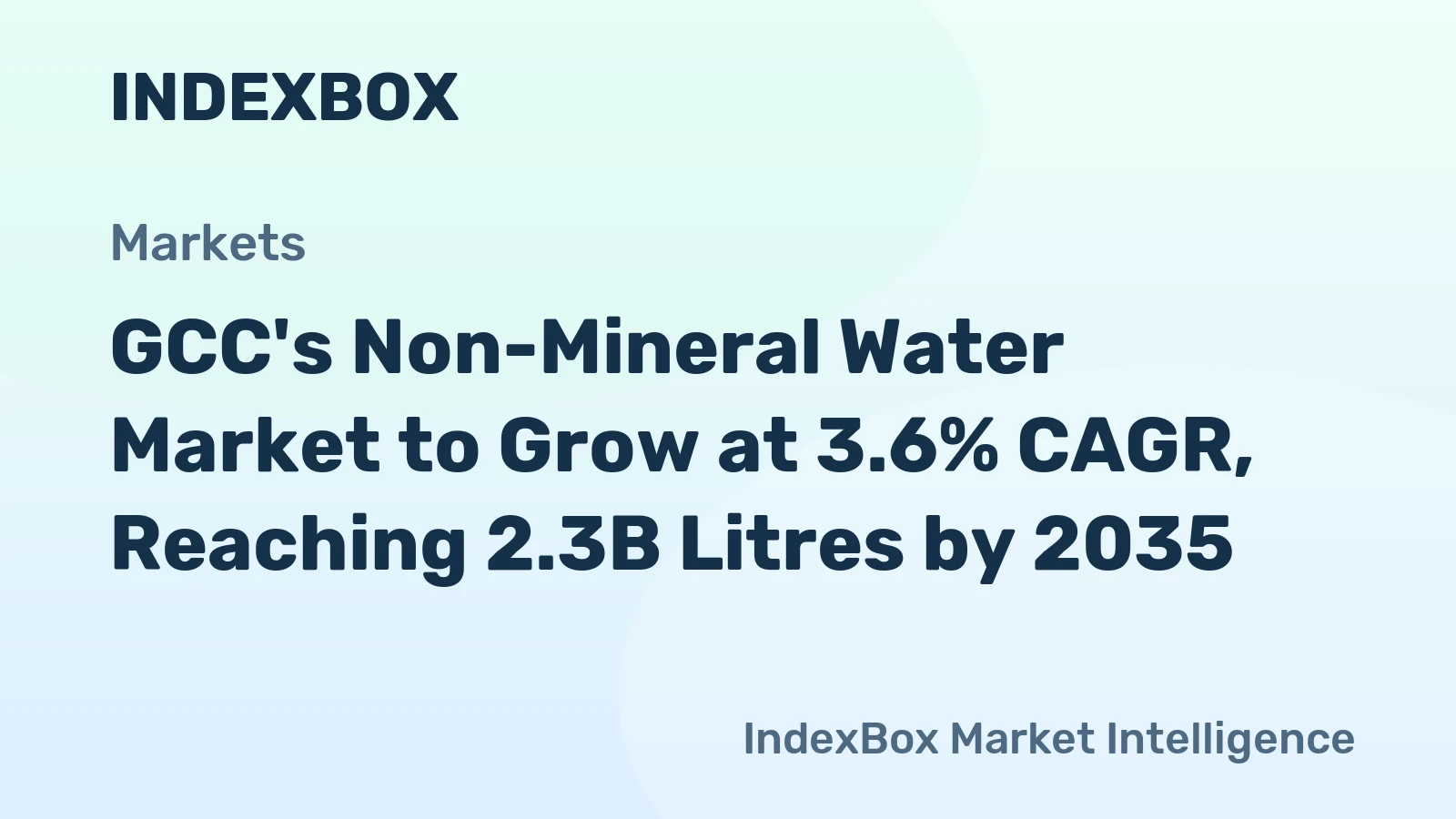 GCC's Non-Mineral Water Market to Grow at 3.6% CAGR, Reaching 2.3B Litres by 2035