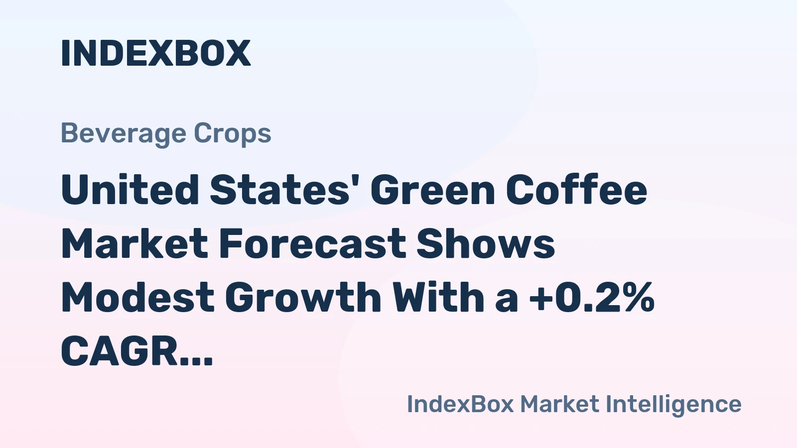 United States' Green Coffee Market Forecast Shows Modest Growth With a +0.2% CAGR