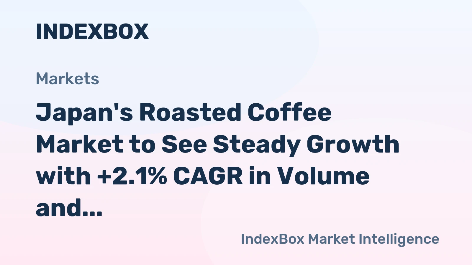 Japan's Roasted Coffee Market to See Steady Growth with +2.1% CAGR in Volume and +2.5% CAGR in Value from 2024 to 2035