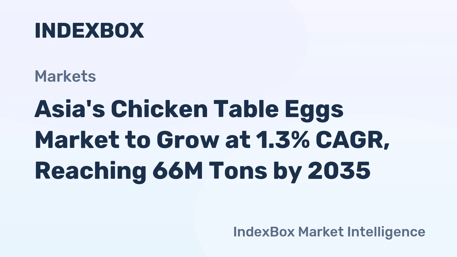 Asia's Chicken Table Eggs Market to Grow at 1.3% CAGR, Reaching 66M Tons by 2035