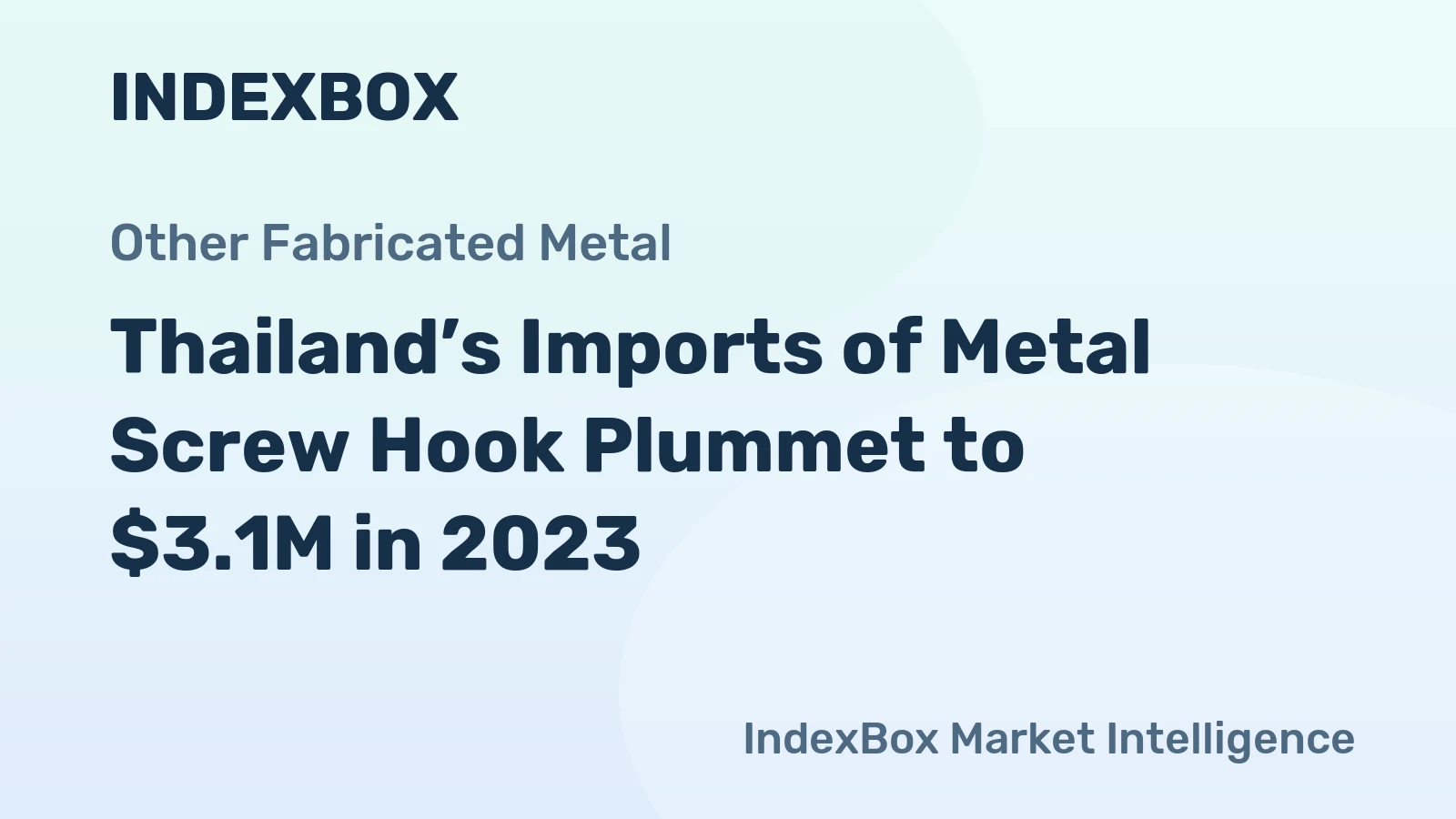 Thailand’s Imports of Metal Screw Hook Plummet to $3.1M in 2023