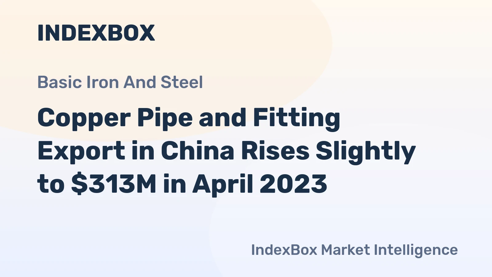 Copper Pipe and Fitting Export in China Rises Slightly to $313M in April 2023