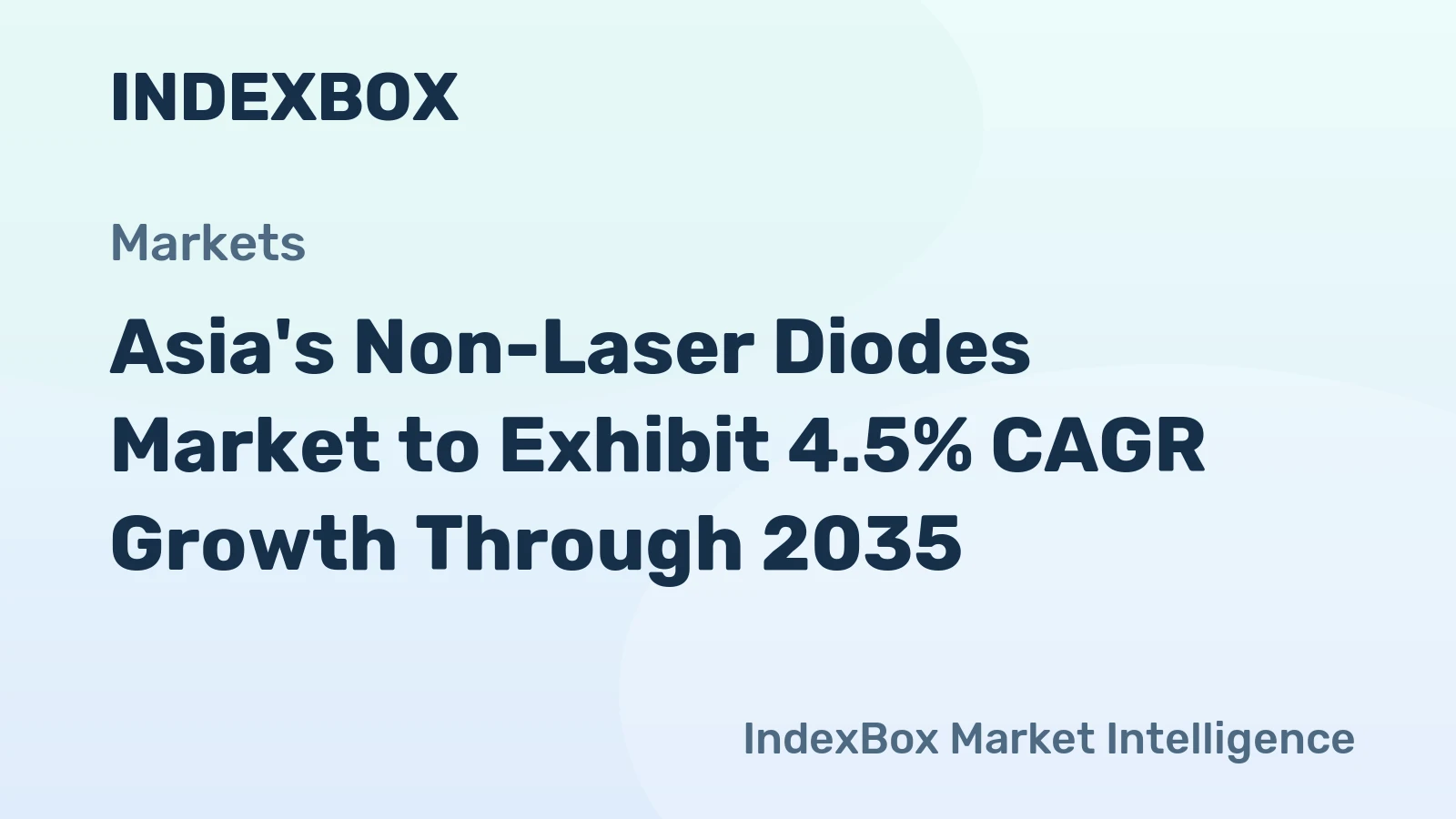 Asia's Non-Laser Diodes Market to Exhibit 4.5% CAGR Growth Through 2035