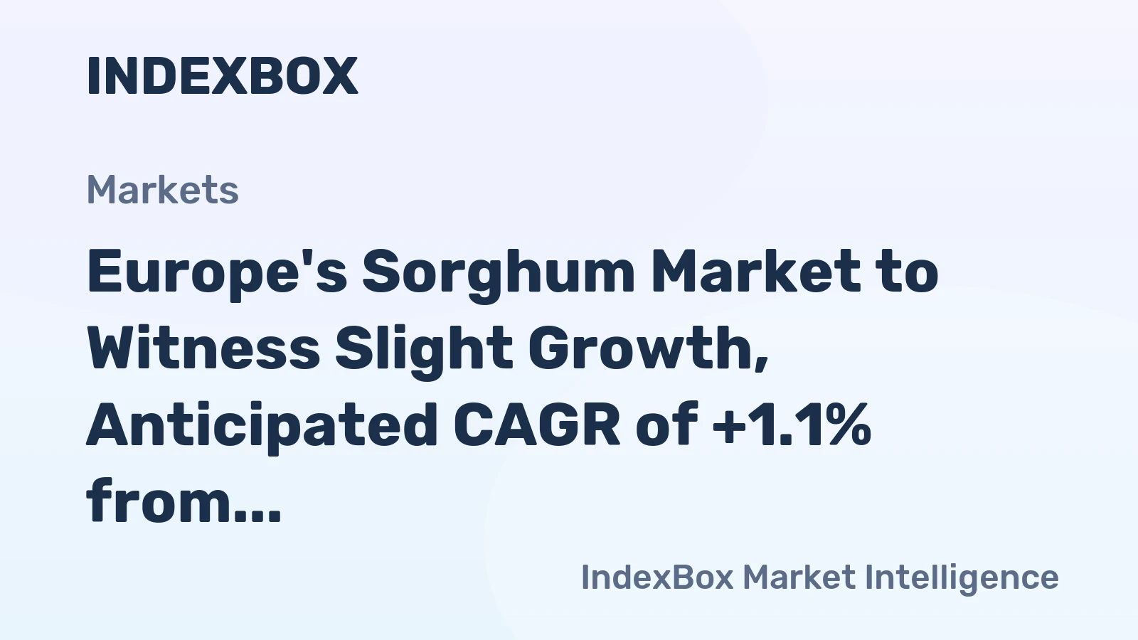 Europe's Sorghum Market to Witness Slight Growth, Anticipated CAGR of +1.1% from 2024 to 2035