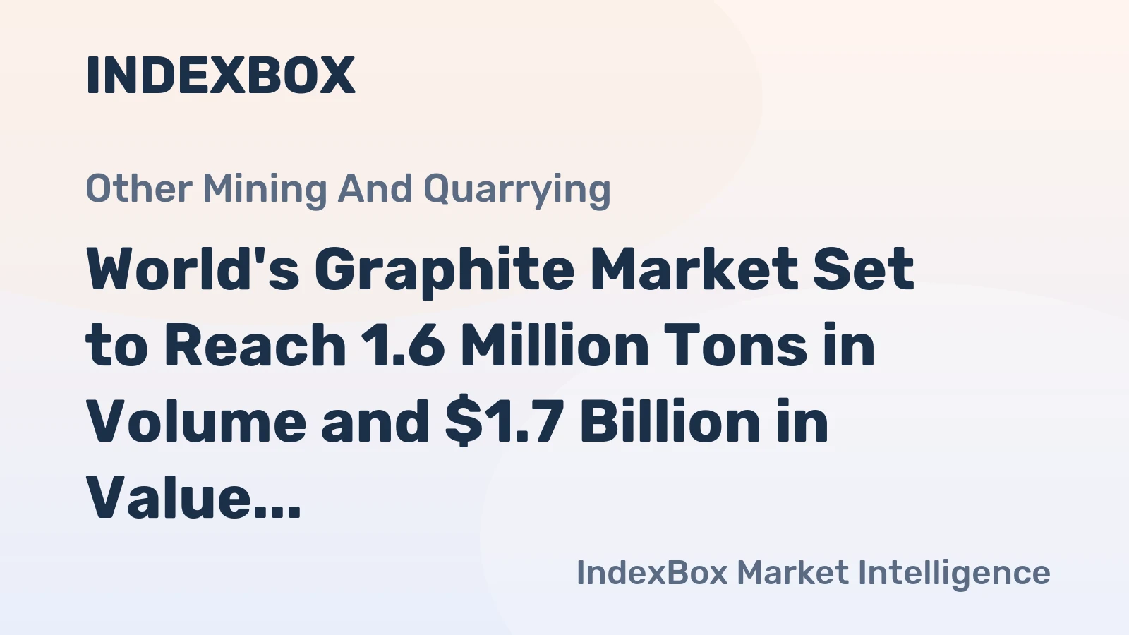 World's Graphite Market Set to Reach 1.6 Million Tons in Volume and $1.7 Billion in Value by 2035