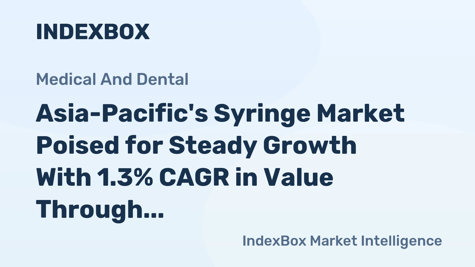 Asia-Pacific's Syringe Market Poised for Steady Growth With 1.3% CAGR in Value Through 2035