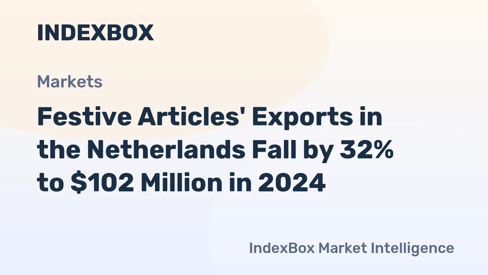 'Festive Articles' Exports in the Netherlands Fall by 32% to $102 Million in 2024
