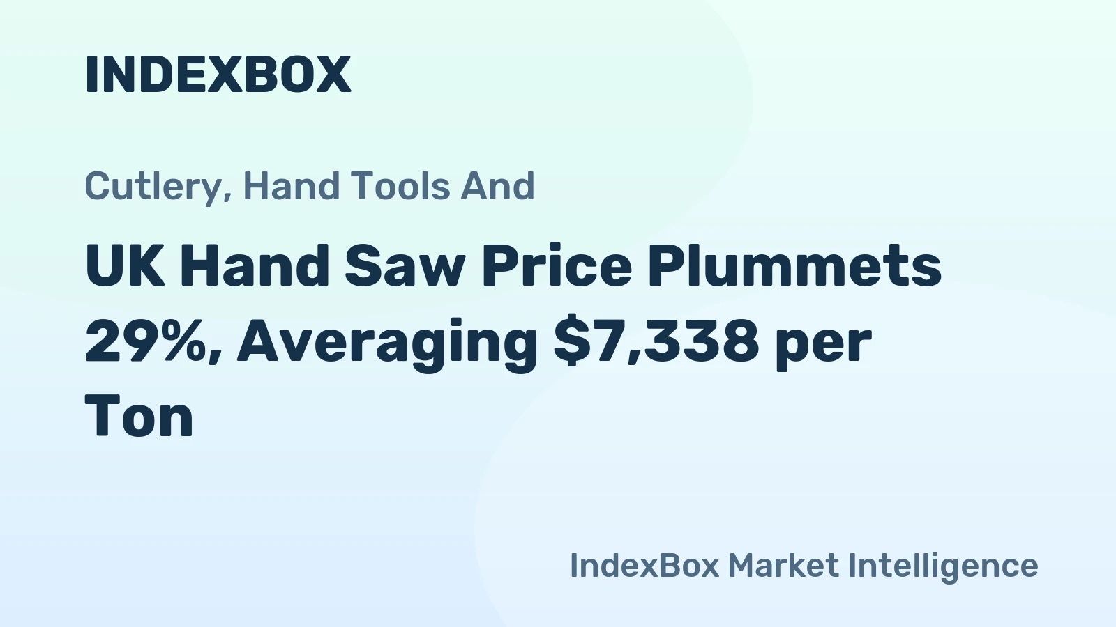 UK Hand Saw Price Plummets 29%, Averaging $7,338 per Ton