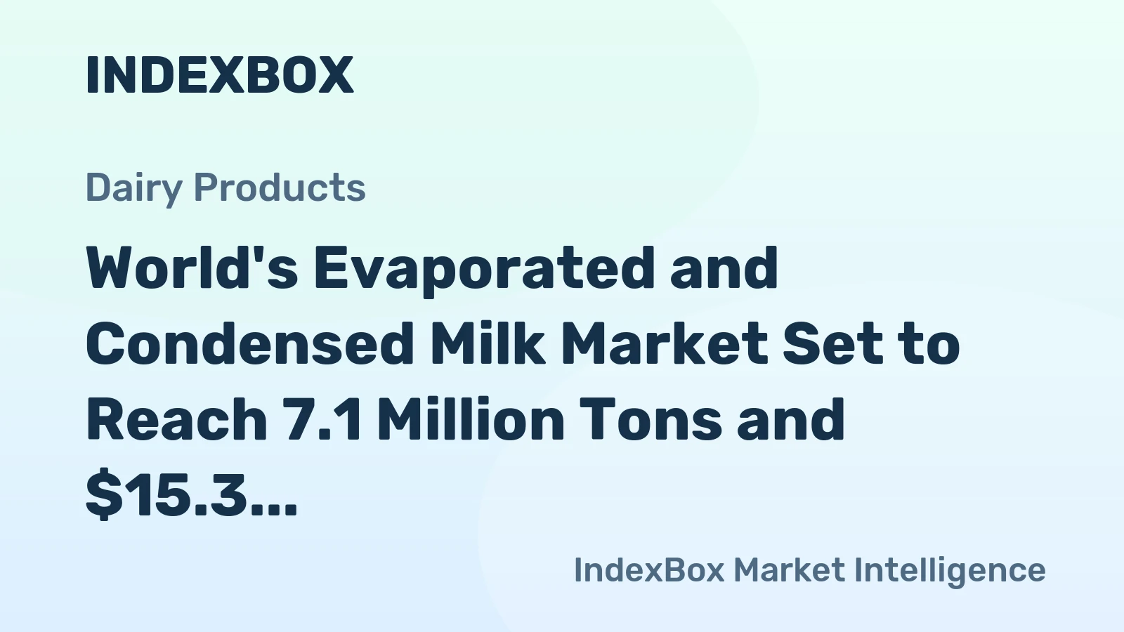 World's Evaporated and Condensed Milk Market Set to Reach 7.1 Million Tons and $15.3 Billion by 2035