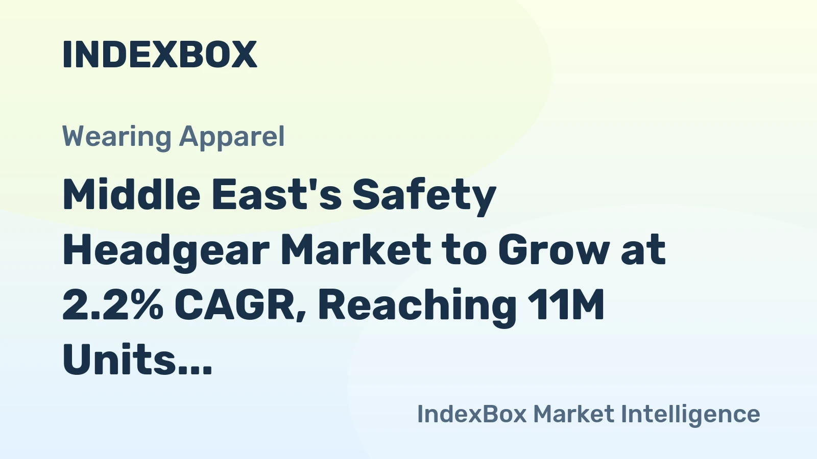 Middle East's Safety Headgear Market to Grow at 2.2% CAGR, Reaching 11M Units by 2035