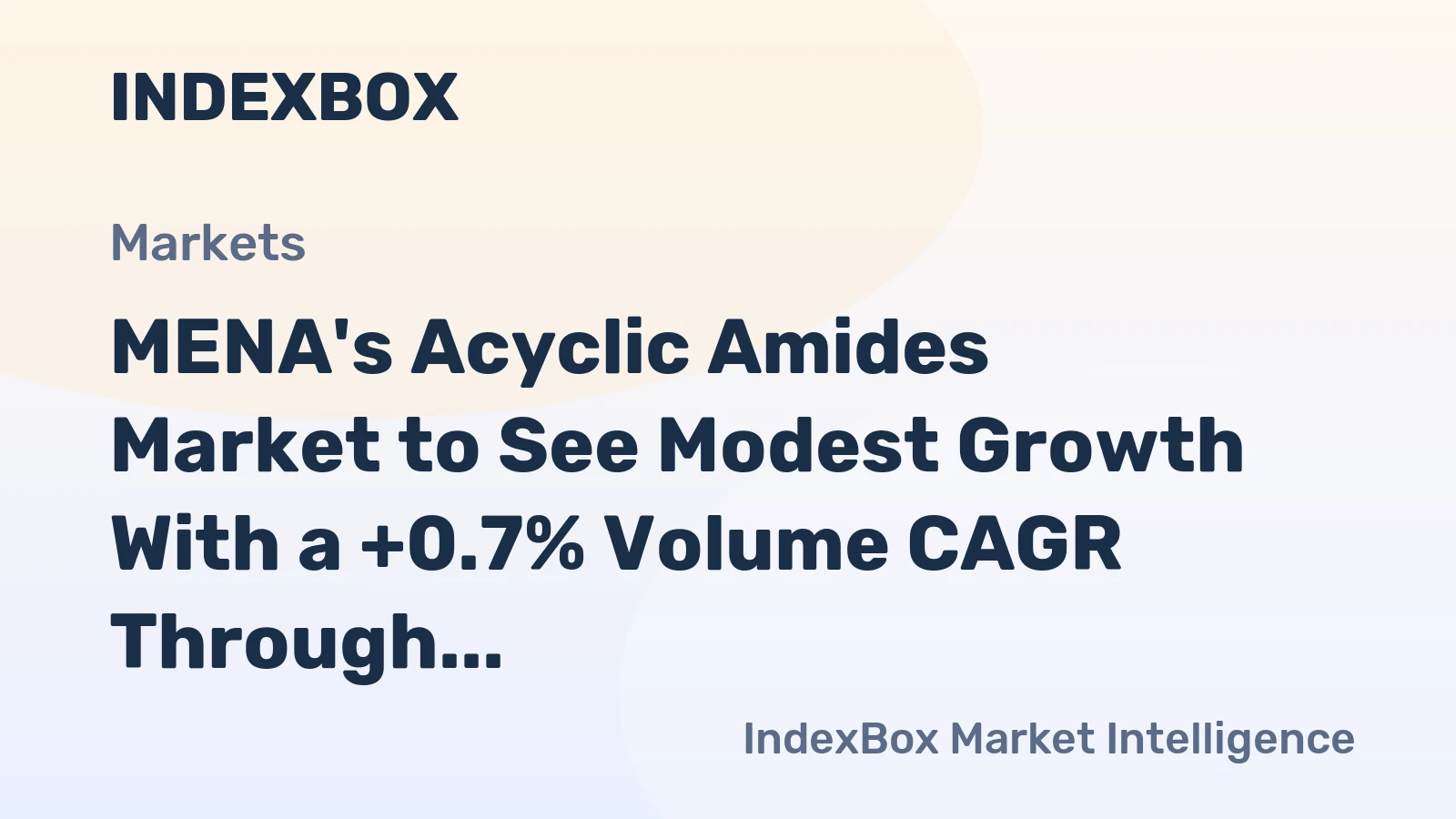 MENA's Acyclic Amides Market to See Modest Growth With a +0.7% Volume CAGR Through 2035