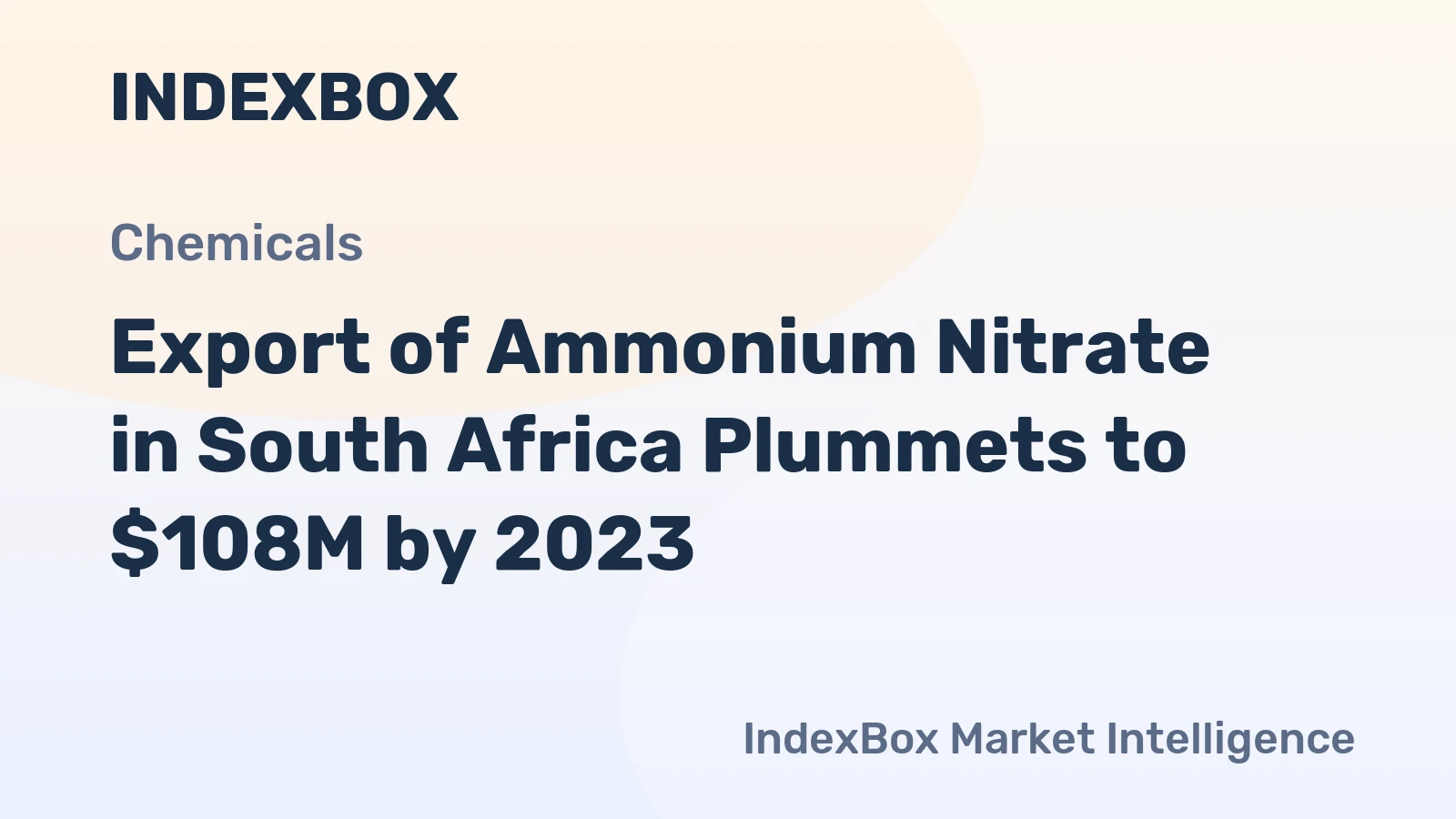 Export of Ammonium Nitrate in South Africa Plummets to $108M by 2023